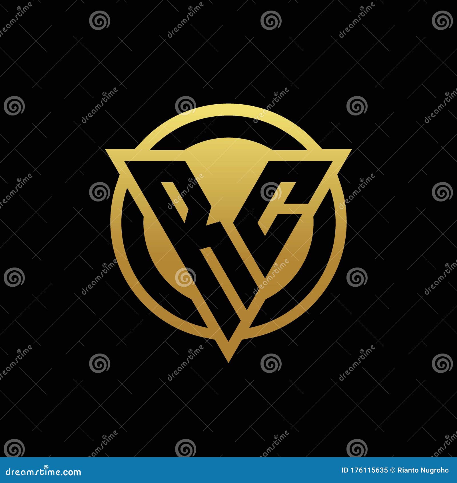 RC Logo Monogram with Triangle Shape and Circle Rounded Isolated on ...