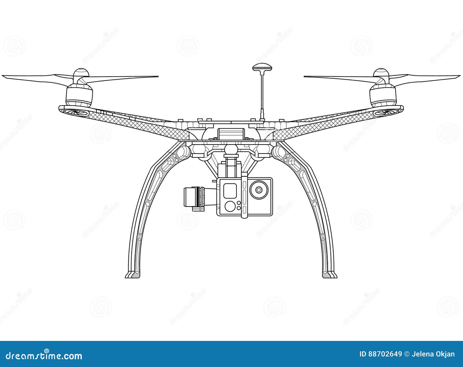 RC quadcopter - isolated stock illustration. Illustration of innovation ...
