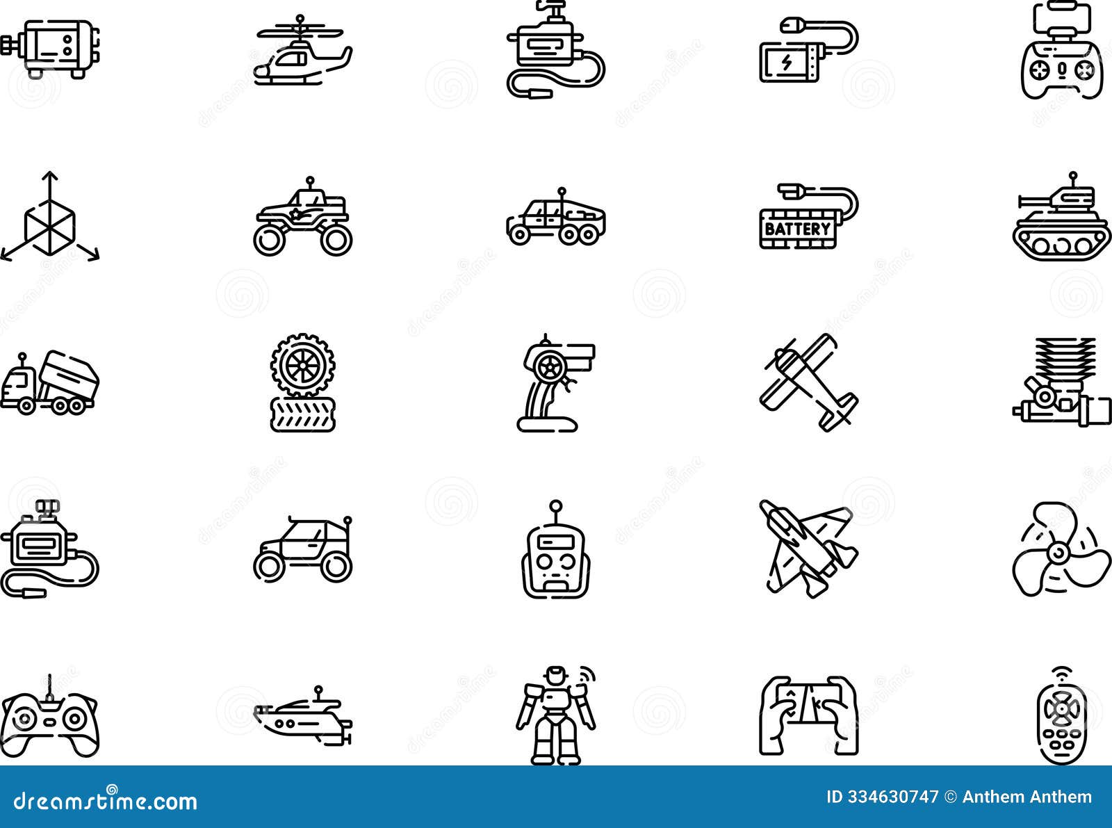 Rc Toys Icons Collection is a Vector Illustration with Editable Stroke ...