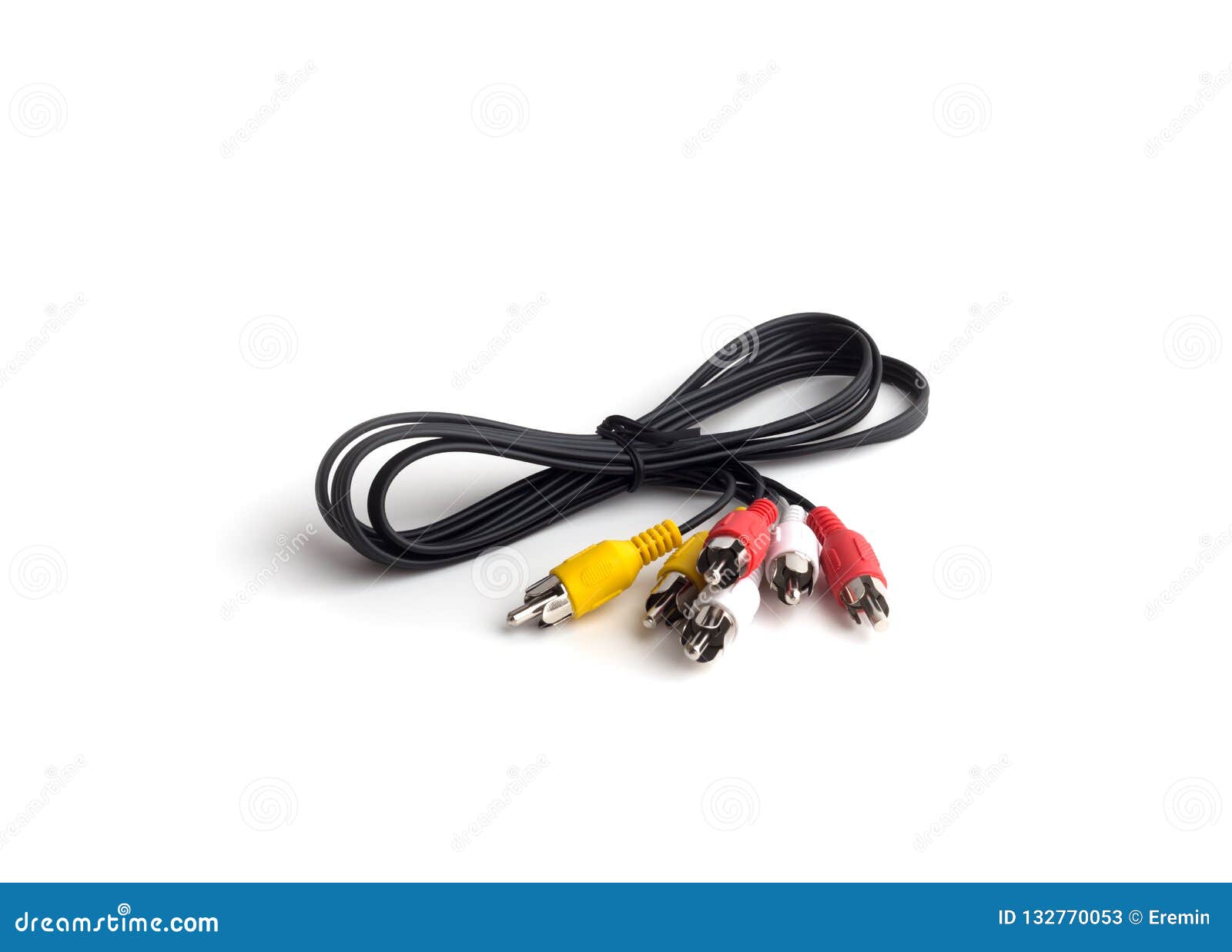 RCA Cable on a White Background. Stock Image - Image of mini, connector ...