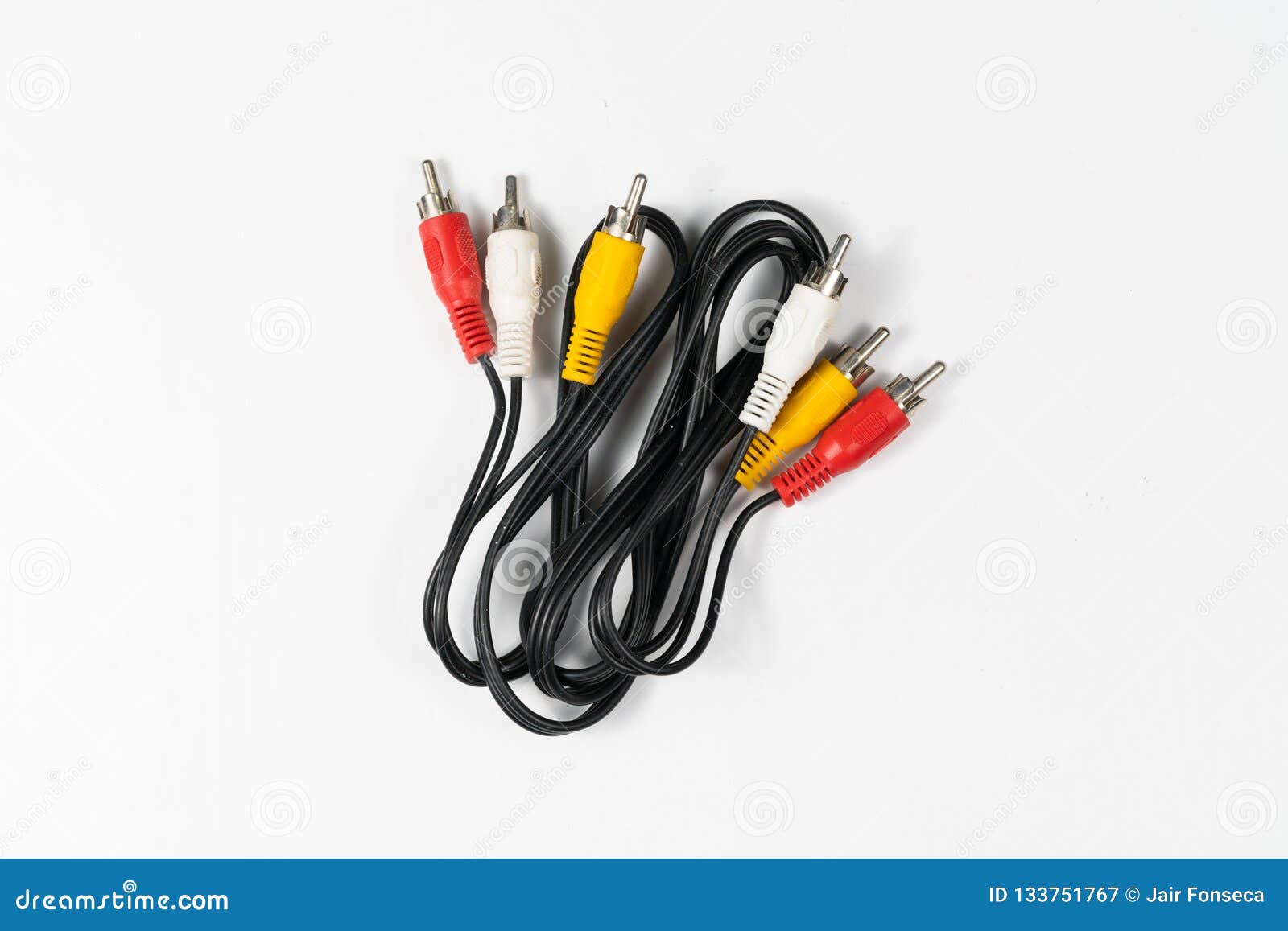 RCA Cables Isolated on White Background Stock Image - Image of home ...