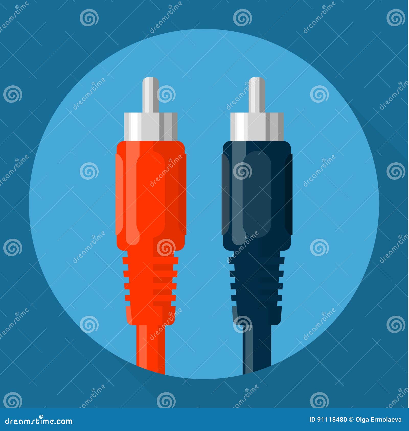RCA connectors icon stock vector. Illustration of computer - 91118480