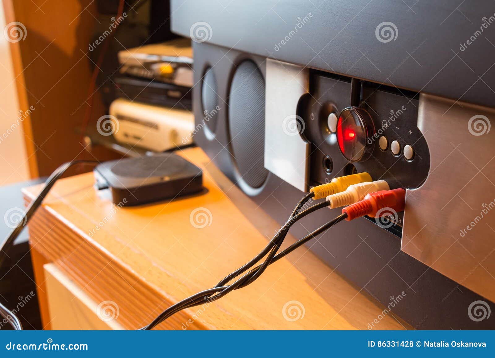 RCA Connectors for Video and Stereo Sound Stock Photo - Image of audio ...