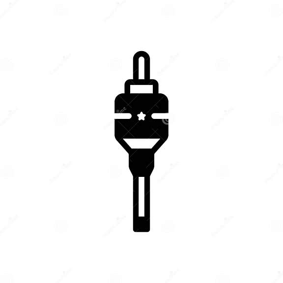 Black Solid Icon for Rca, Jack and Electronic Stock Illustration ...
