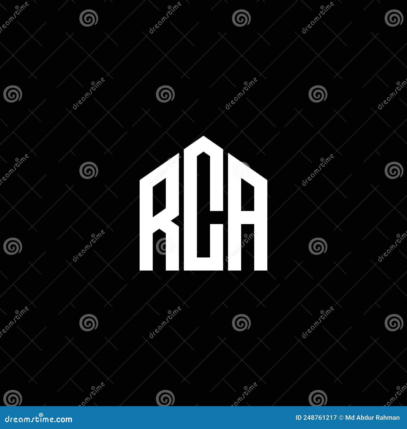 RCA Letter Logo Design on BLACK Background. RCA Creative Initials ...