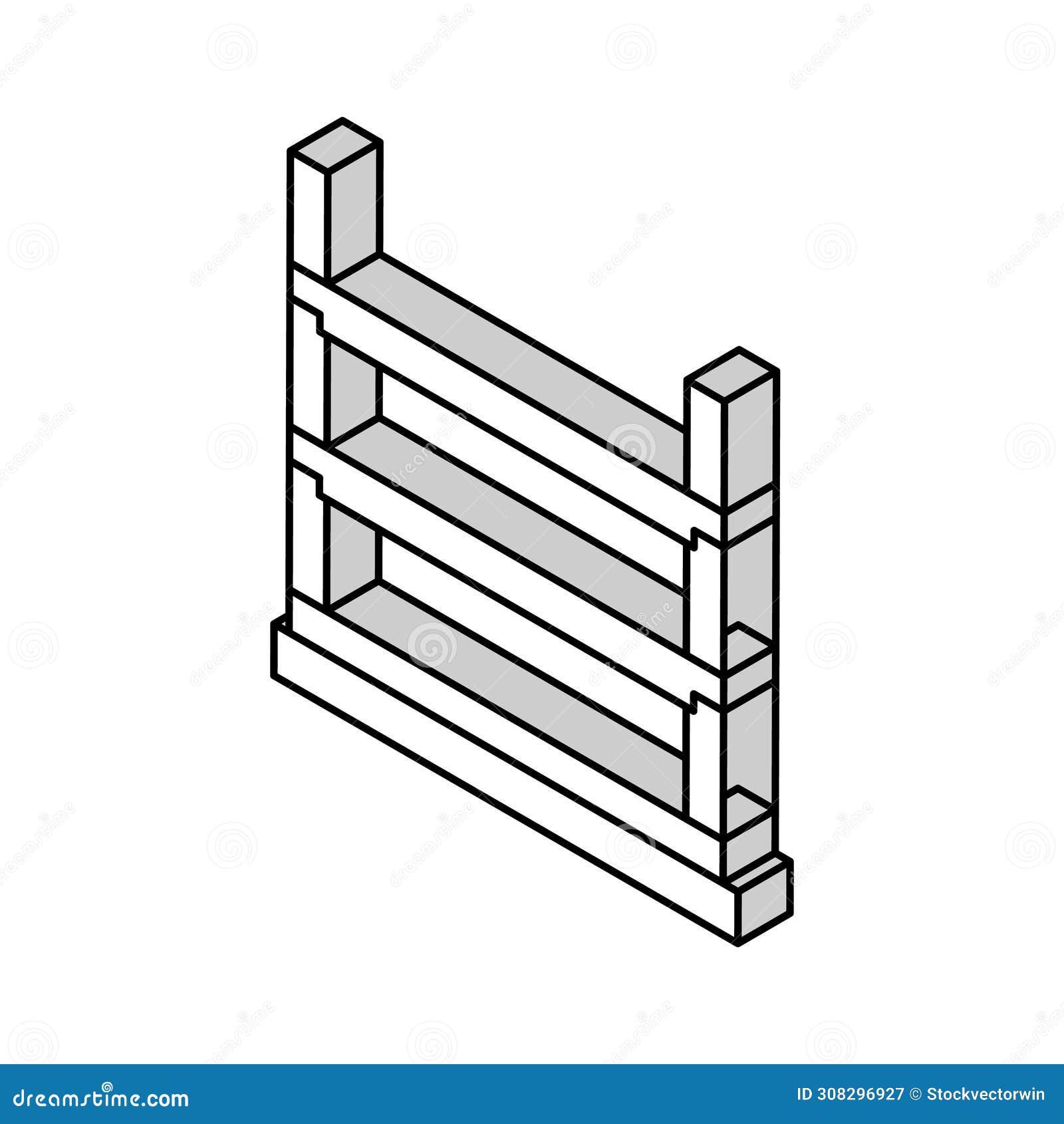 Rcc Beam Building Structure Isometric Icon Vector Illustration Stock ...