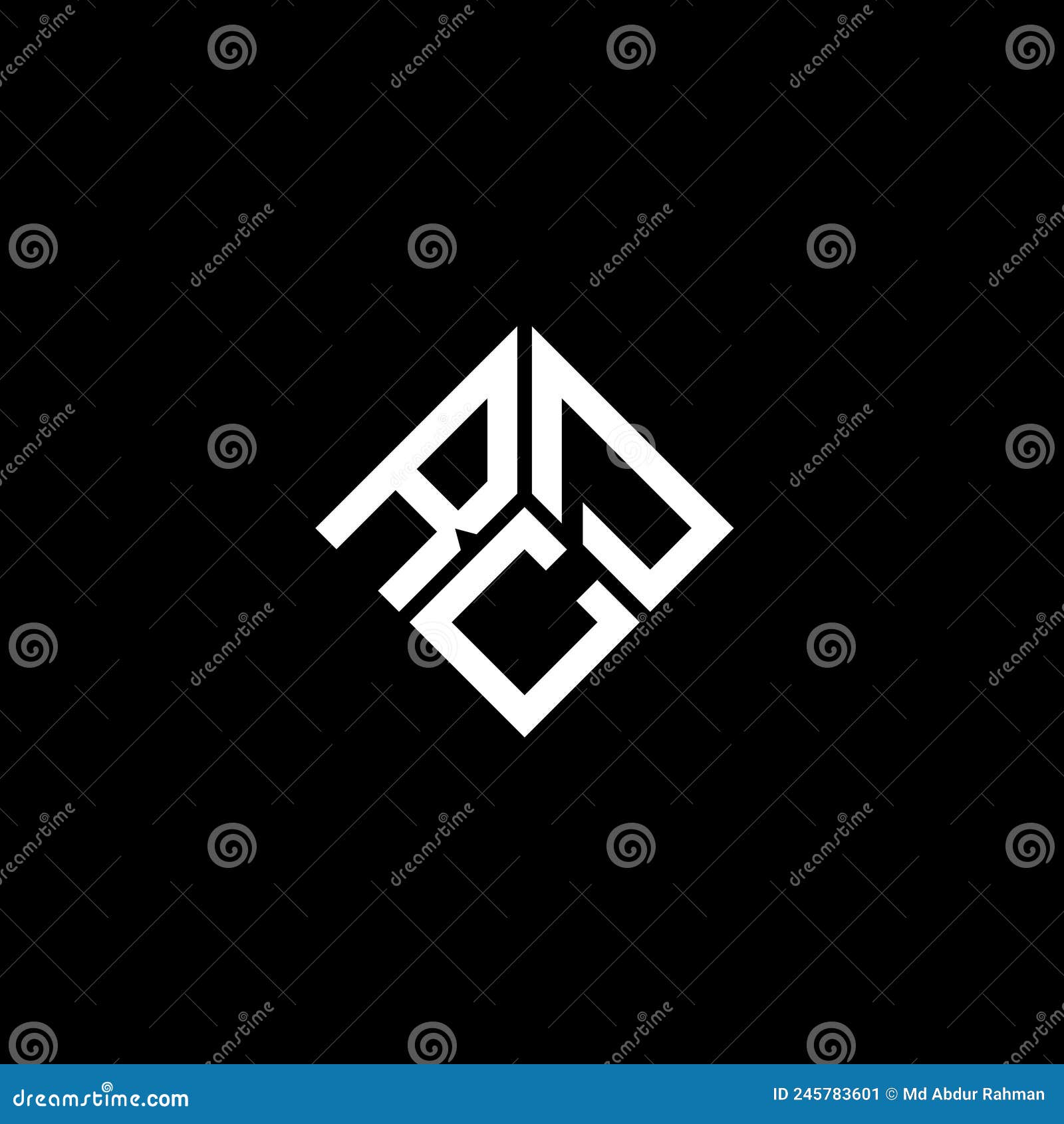 RCD Letter Logo Design on Black Background. RCD Creative Initials ...