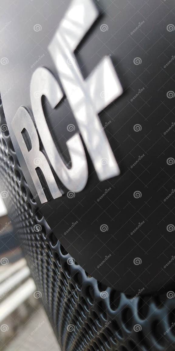 RCF speaker logo editorial photography. Image of brand - 183962282