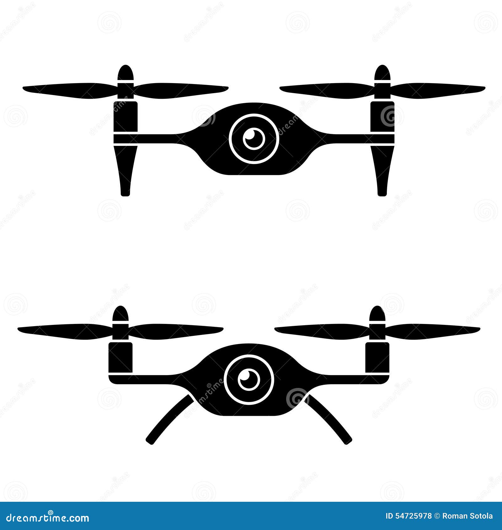 Rchommel Quadcopter Met Camera Zwart Symbool Vector Illustratie ...