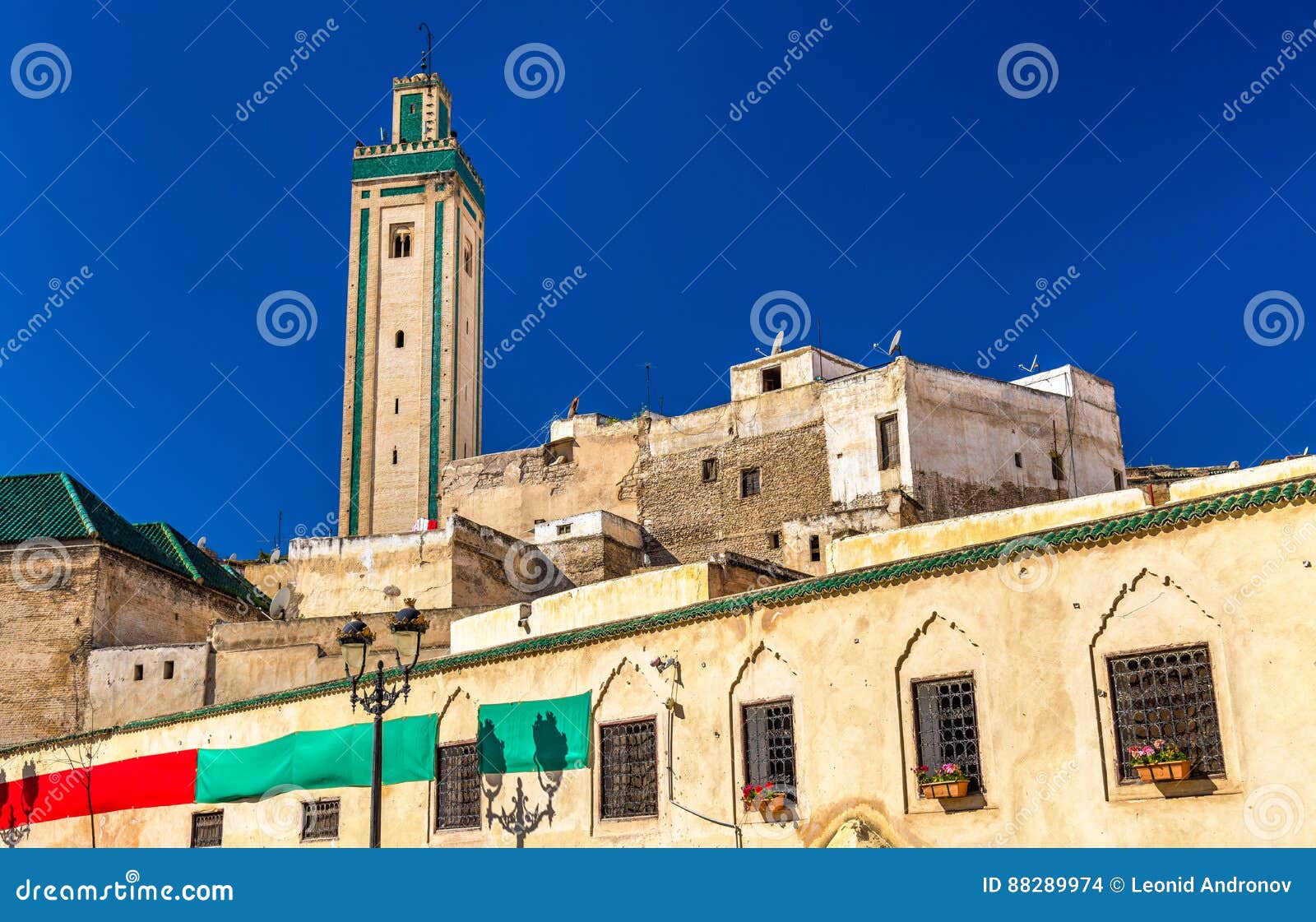 Rcif Mosque in Medina of Fes, Morocco Stock Photo - Image of ancient ...