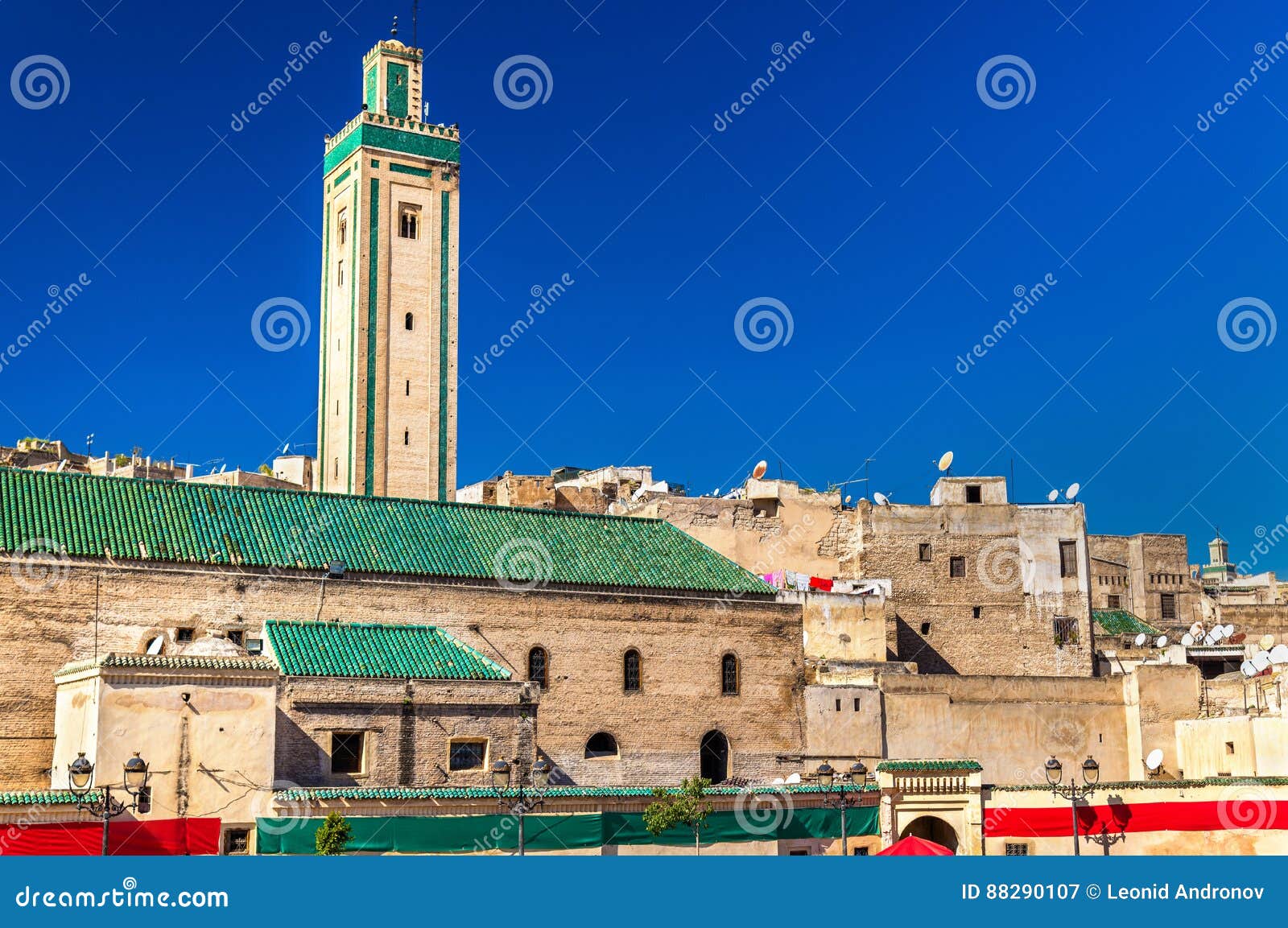 Rcif Mosque in Medina of Fes, Morocco Stock Image - Image of downtown ...