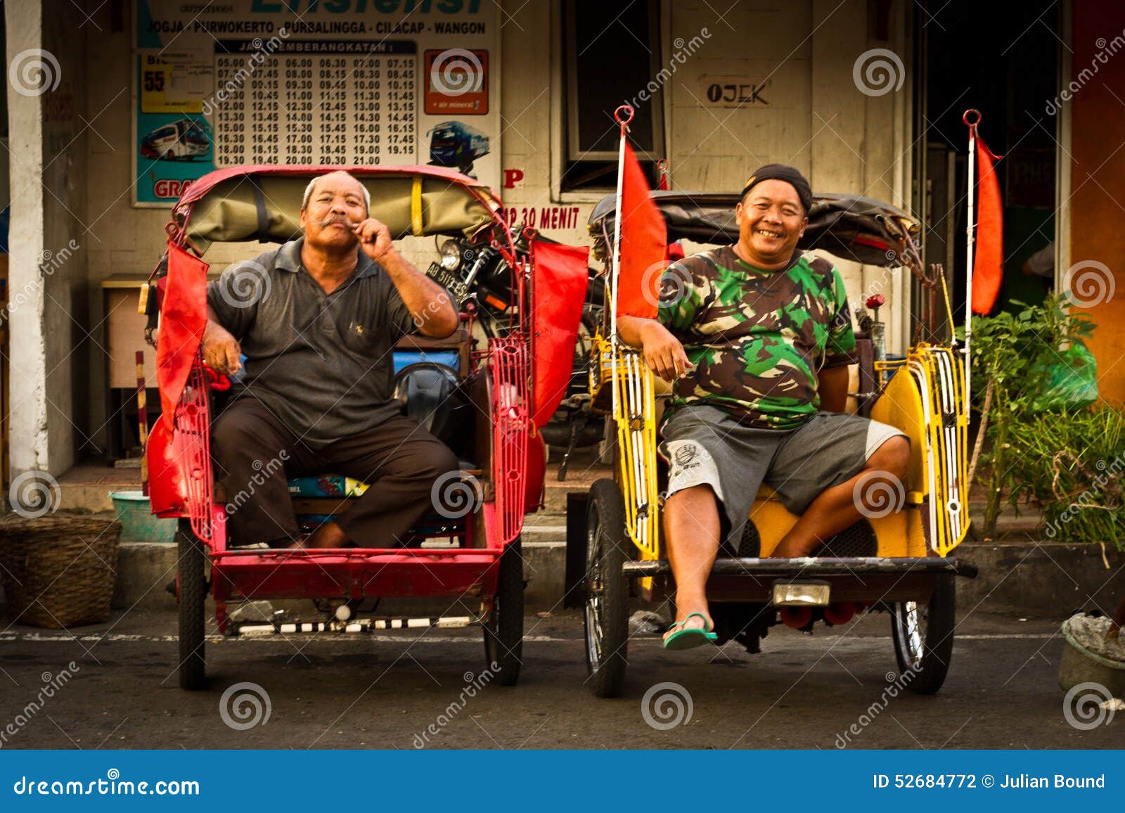 Rckshaw Drivers of Yogyakarta, Indonesia Editorial Photography - Image ...