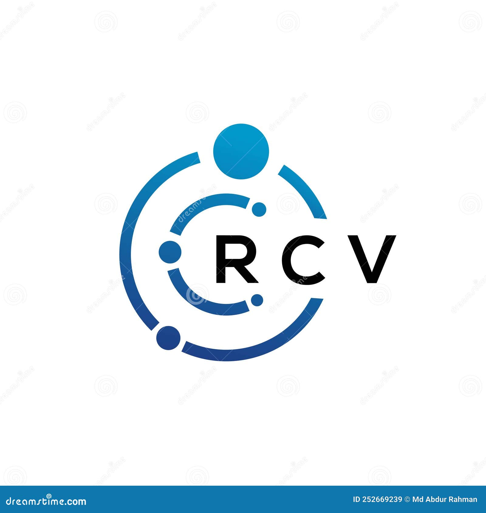 RCV Letter Technology Logo Design on White Background. RCV Creative ...