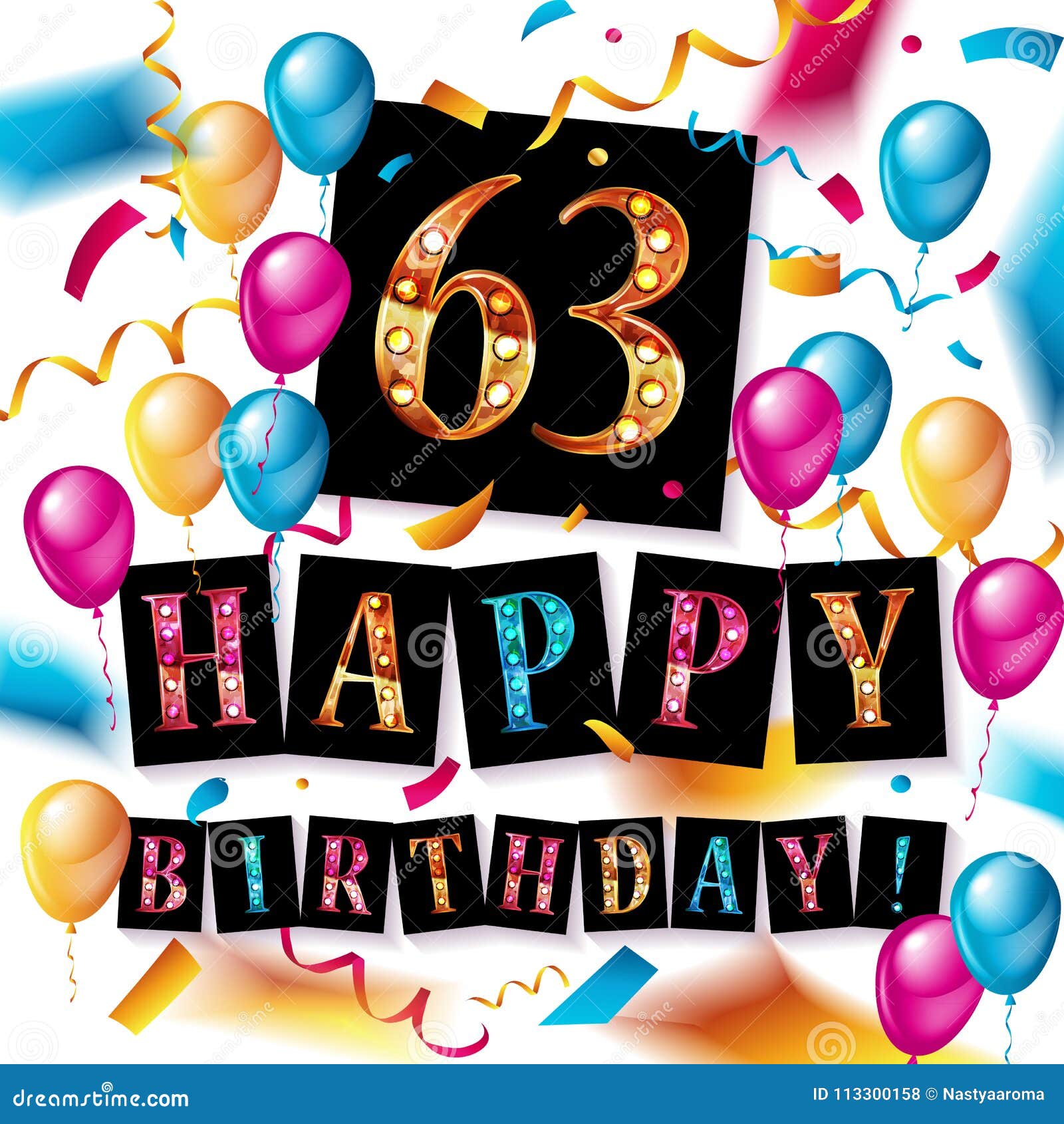 63rd Anniversary Celebration Design Stock Illustration - Illustration ...