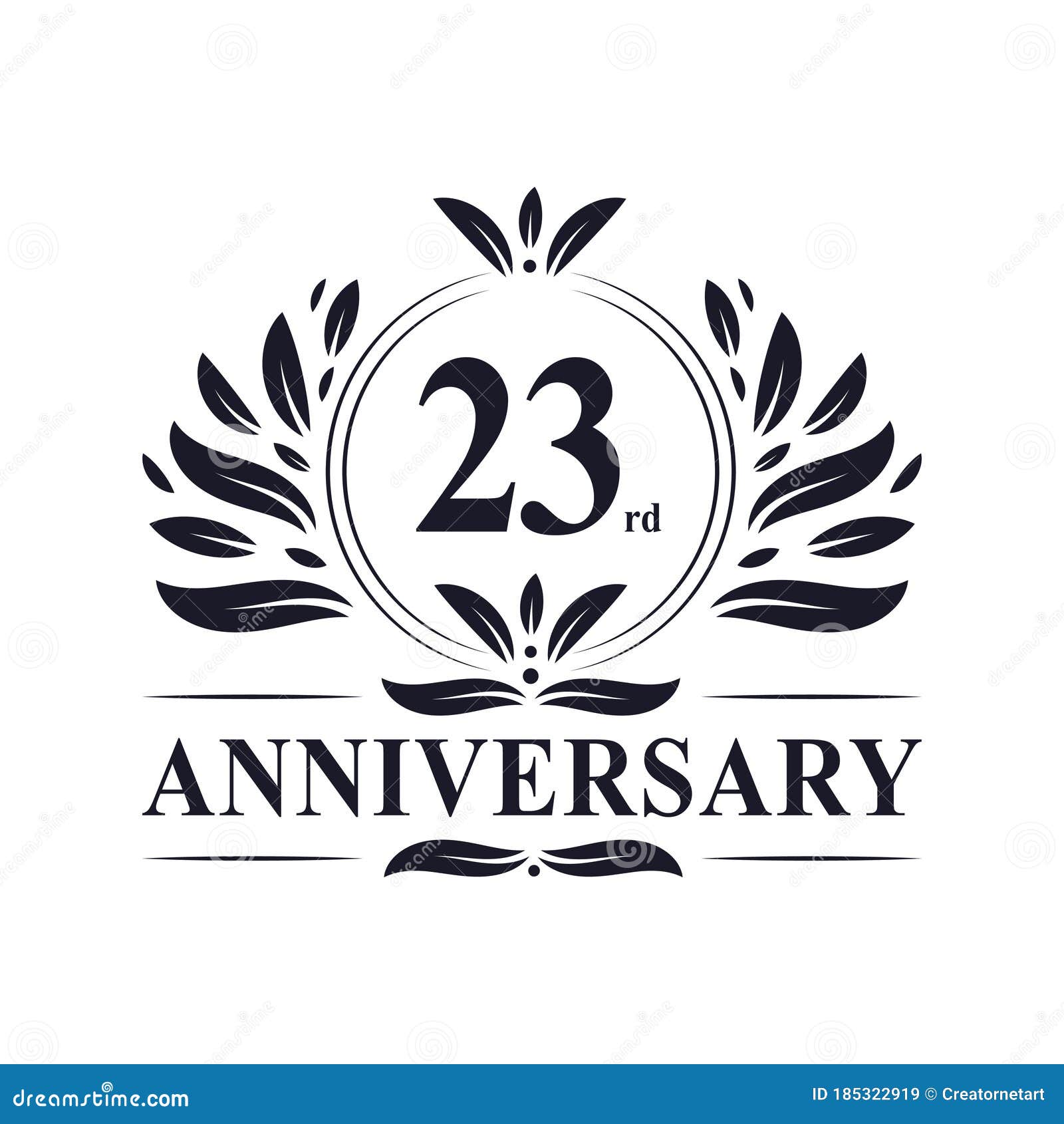 23rd Anniversary Celebration, Luxurious 23 Years Anniversary Logo ...