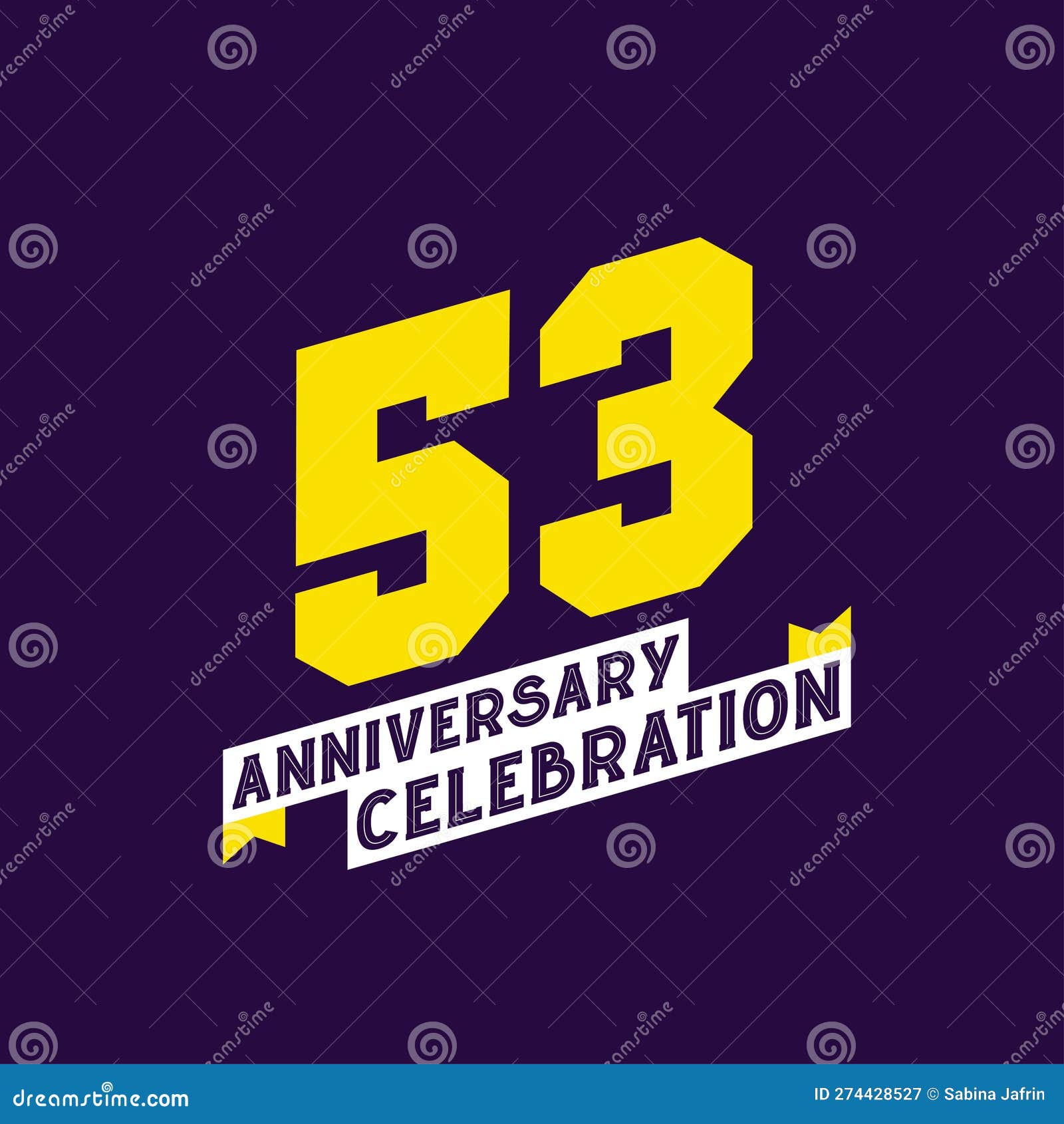 53rd Anniversary Celebration Vector Design, 53 Years Anniversary Stock ...