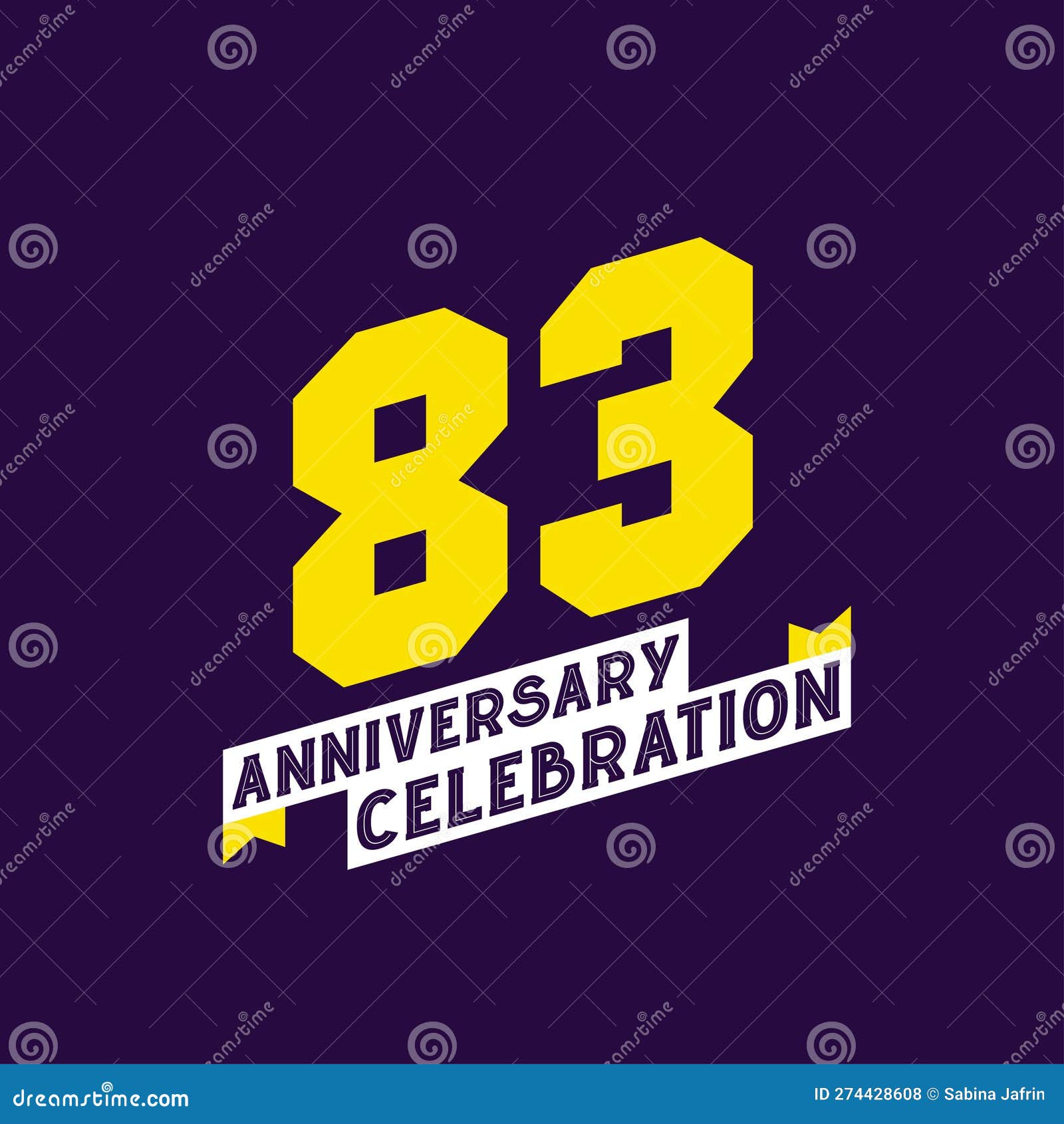 83rd Anniversary Neon Calligraphy Text And Number. Confetti And Balloon ...