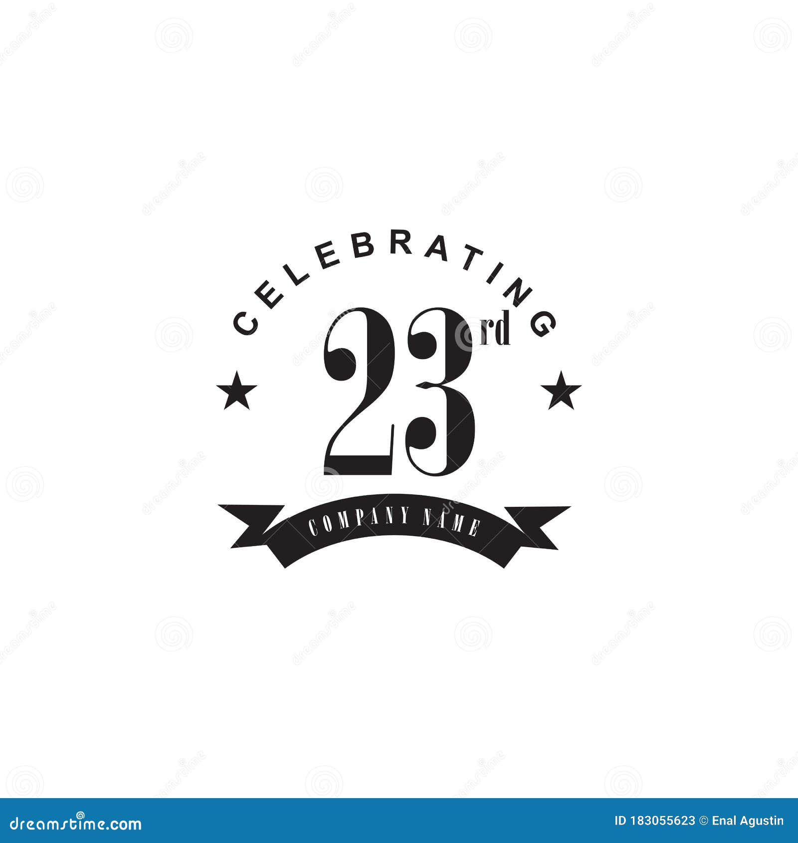 23rd Anniversary Logo Design Template Stock Vector - Illustration of ...