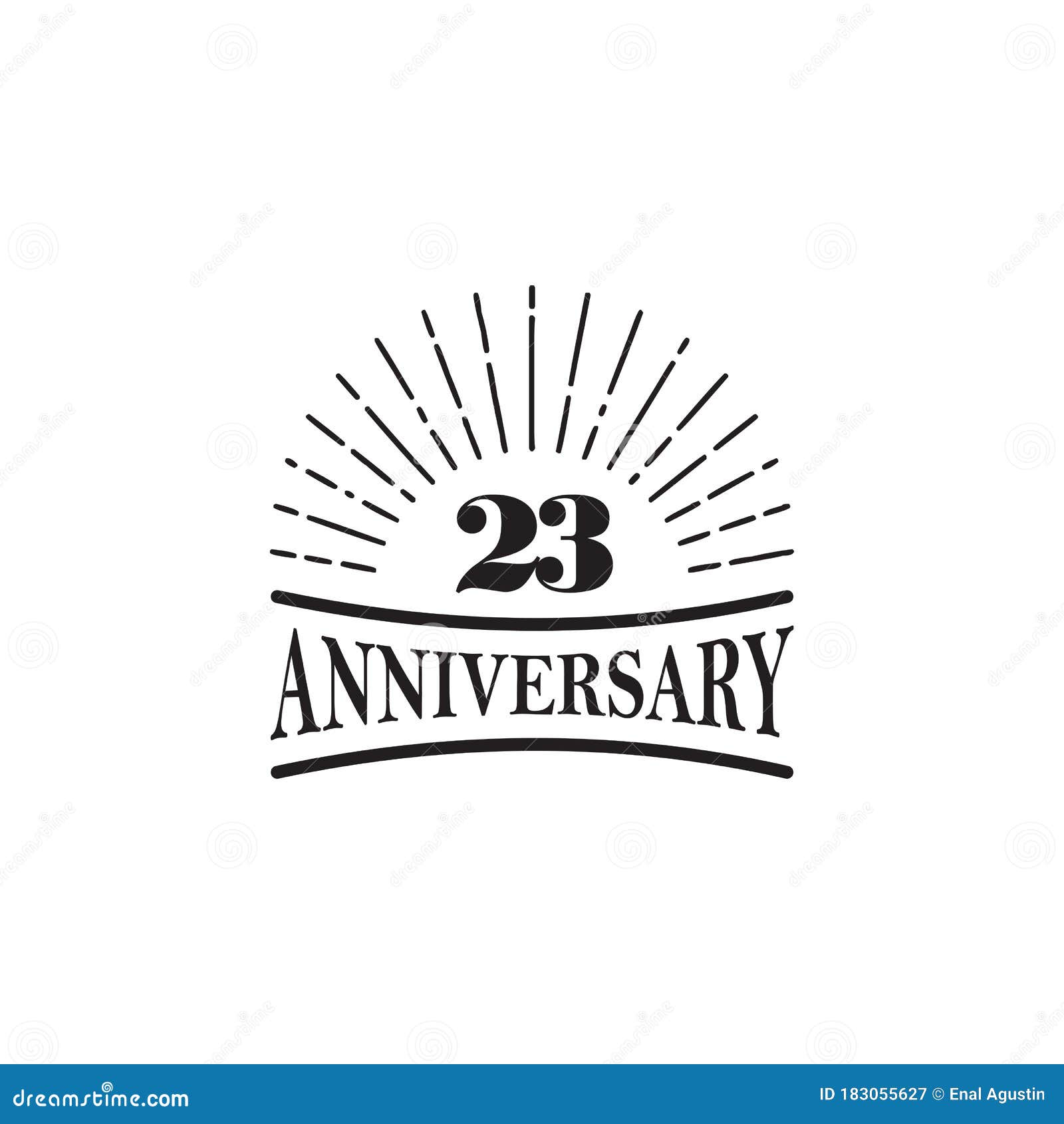 23rd Anniversary Logo Design Template Stock Vector - Illustration of ...
