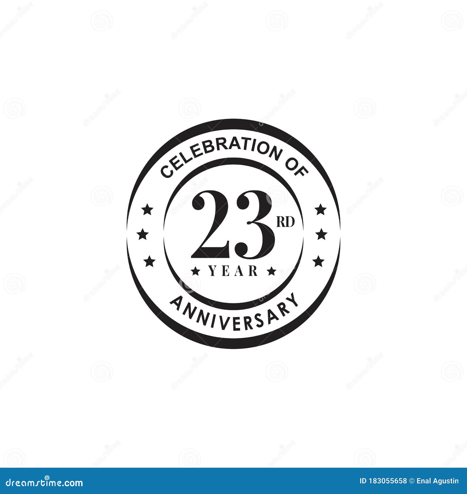 23rd Anniversary Logo Design Template Stock Vector - Illustration of ...
