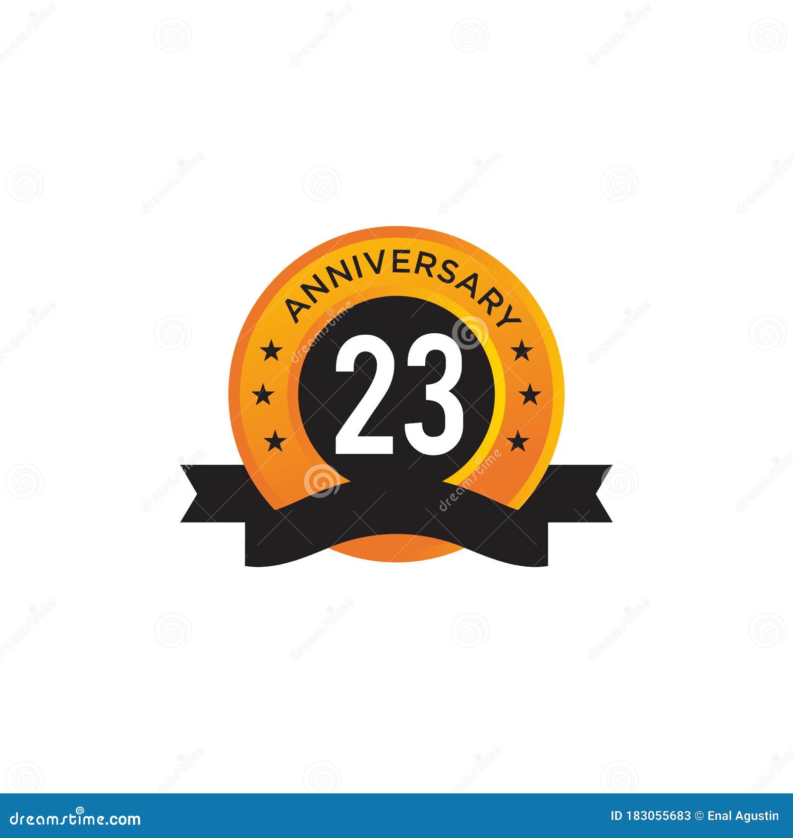 23rd Anniversary Logo Design Template Stock Vector - Illustration of ...