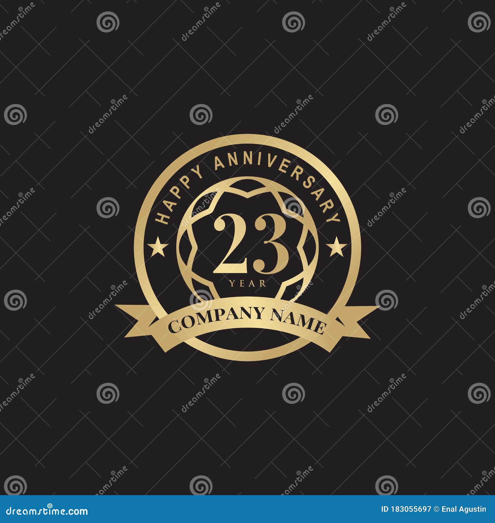 23rd Anniversary Logo Design Template Stock Vector - Illustration of ...
