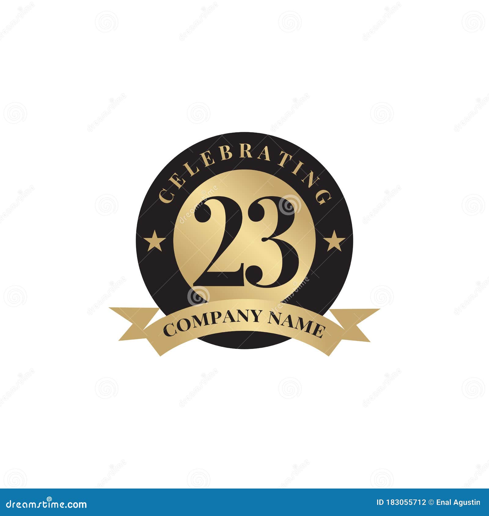 23rd Anniversary Logo Design Template Stock Vector - Illustration of ...