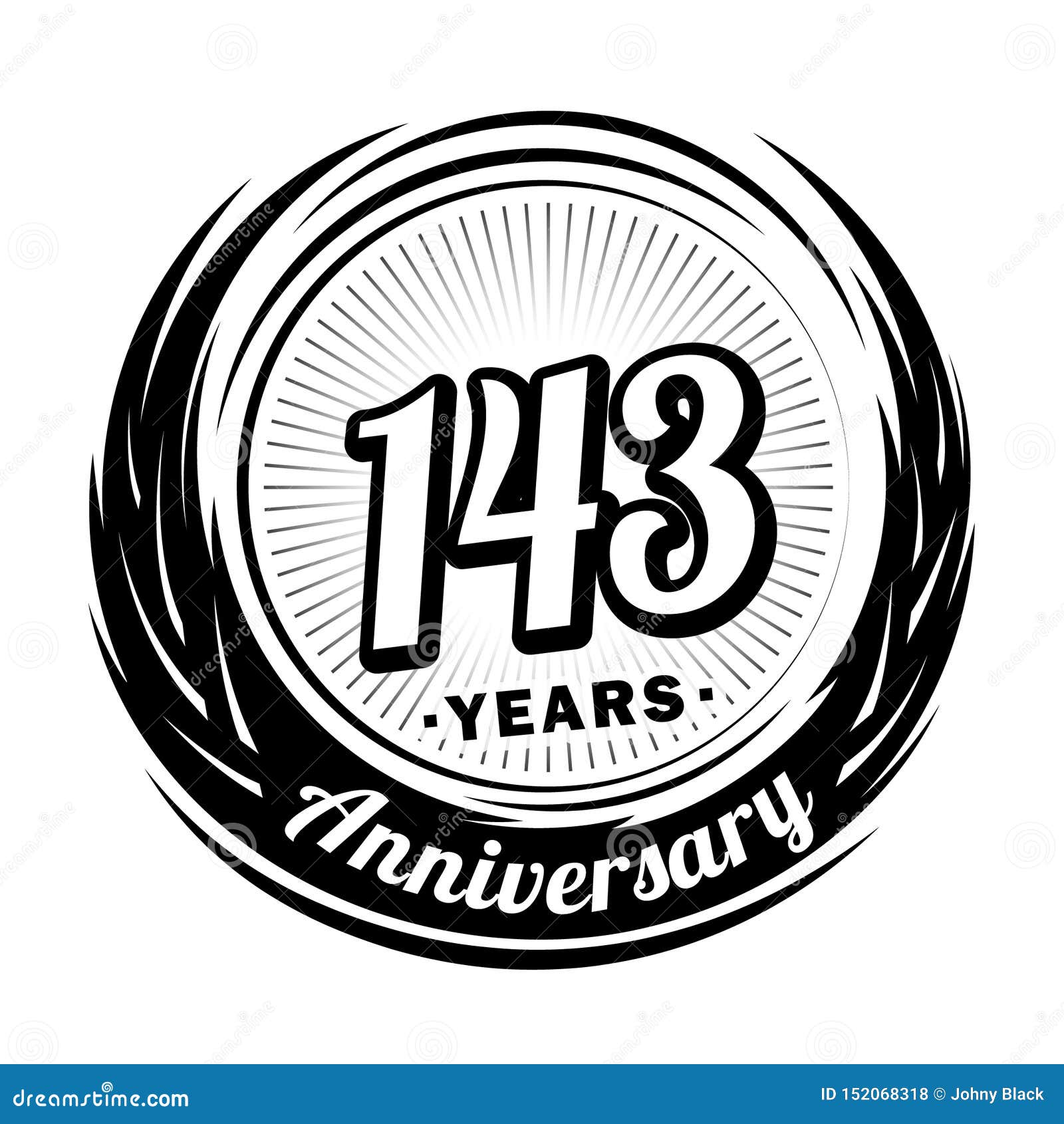 143 Years Anniversary. Elegant Anniversary Design. 143rd Logo. Stock ...