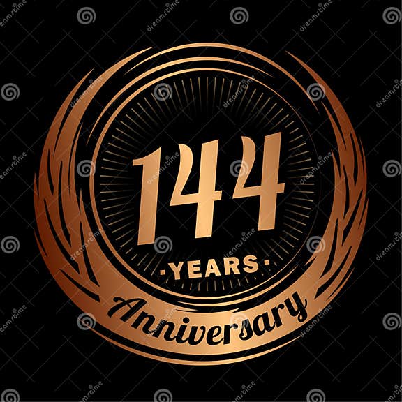 144 Years Anniversary. Elegant Anniversary Design. 144th Logo. Stock ...