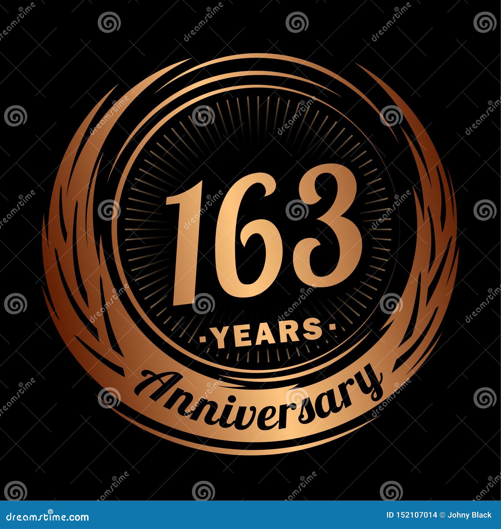 163 Years Anniversary. Elegant Anniversary Design. 163rd Logo. Stock ...