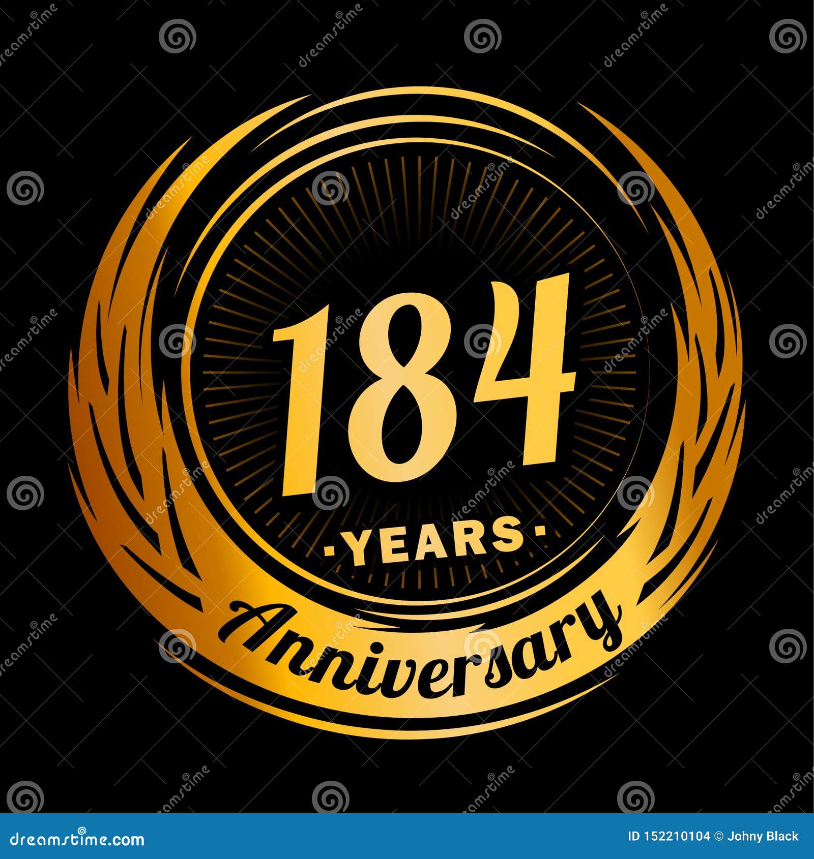 184 Years Anniversary. Elegant Anniversary Design. 184th Logo. Stock ...