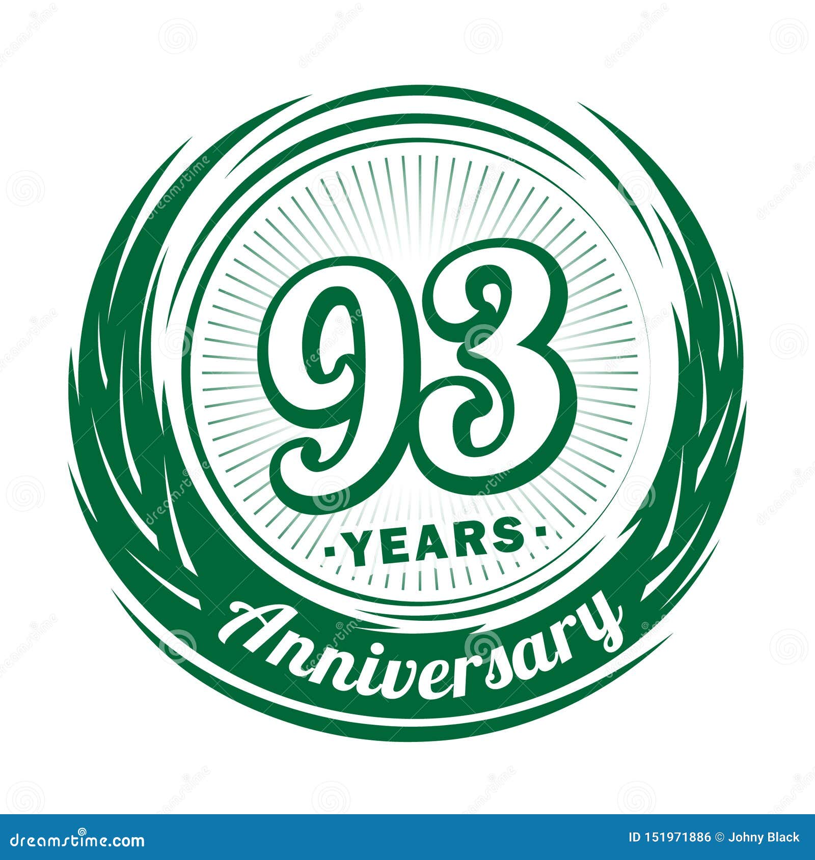 93 Years Anniversary. Elegant Anniversary Design. 93rd Logo. Stock ...