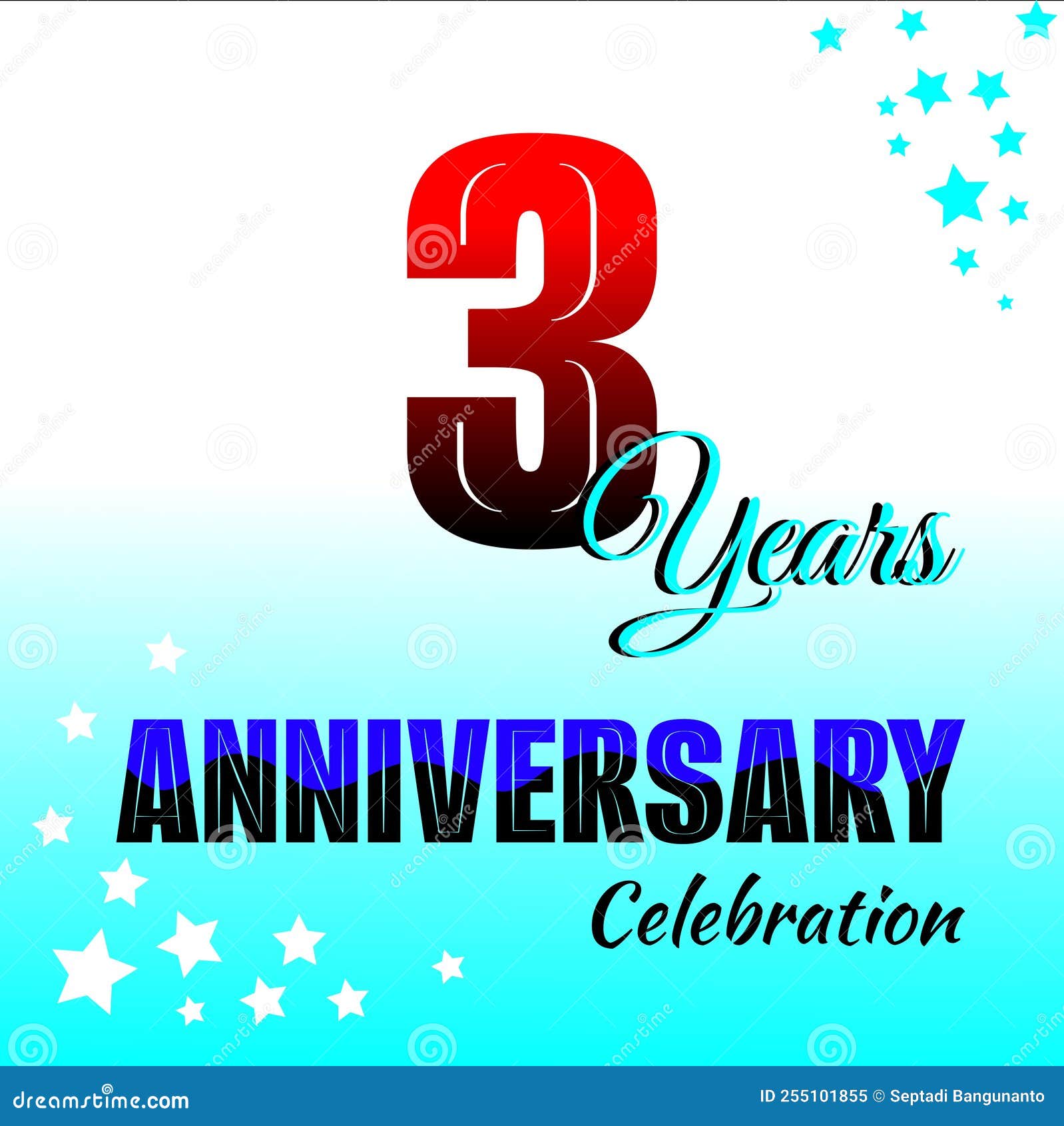 3rd Anniversary or Birthday Celebration Background Stock Vector ...