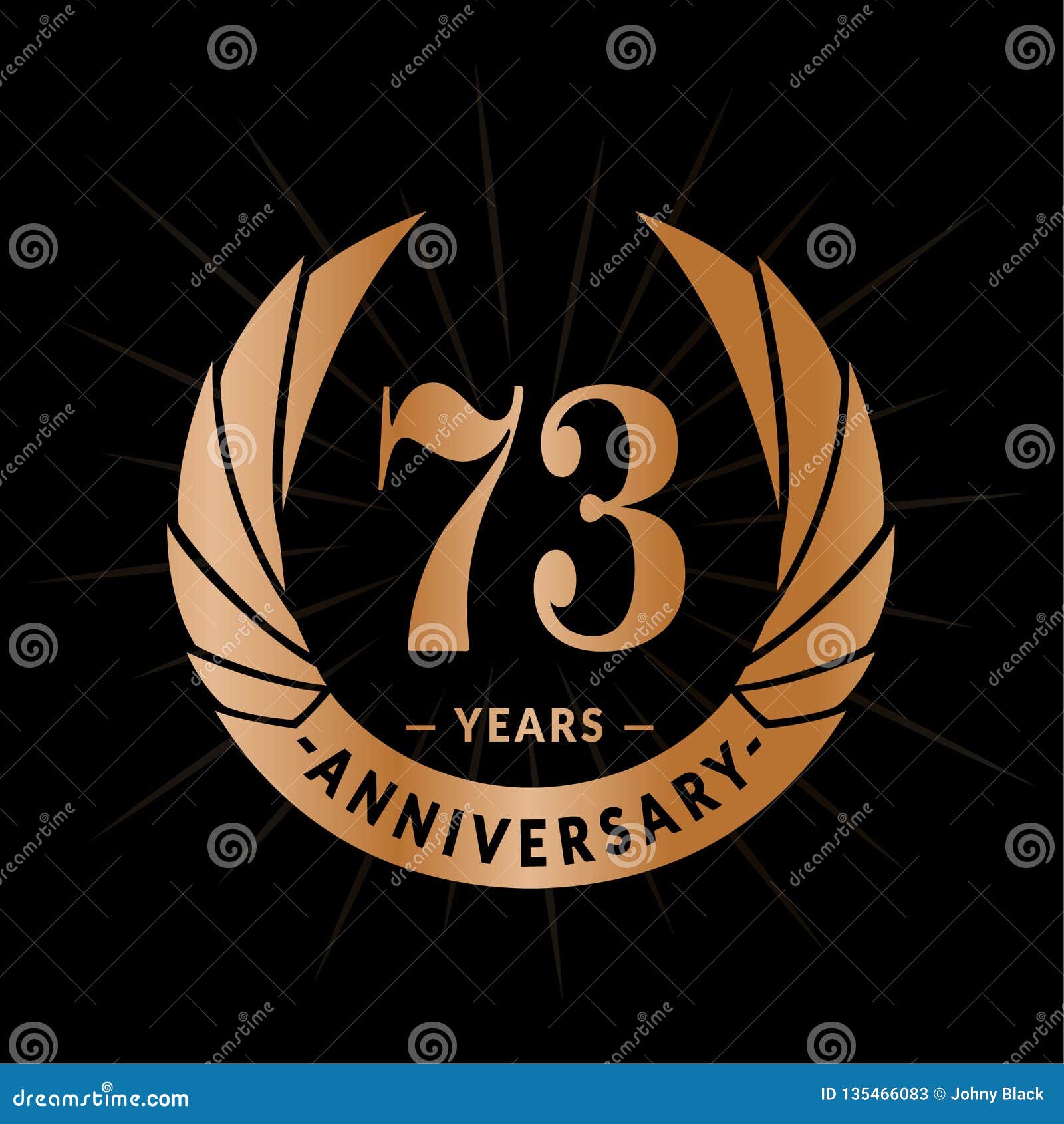 73 Years Anniversary Design Template. Elegant Anniversary Logo Design ...