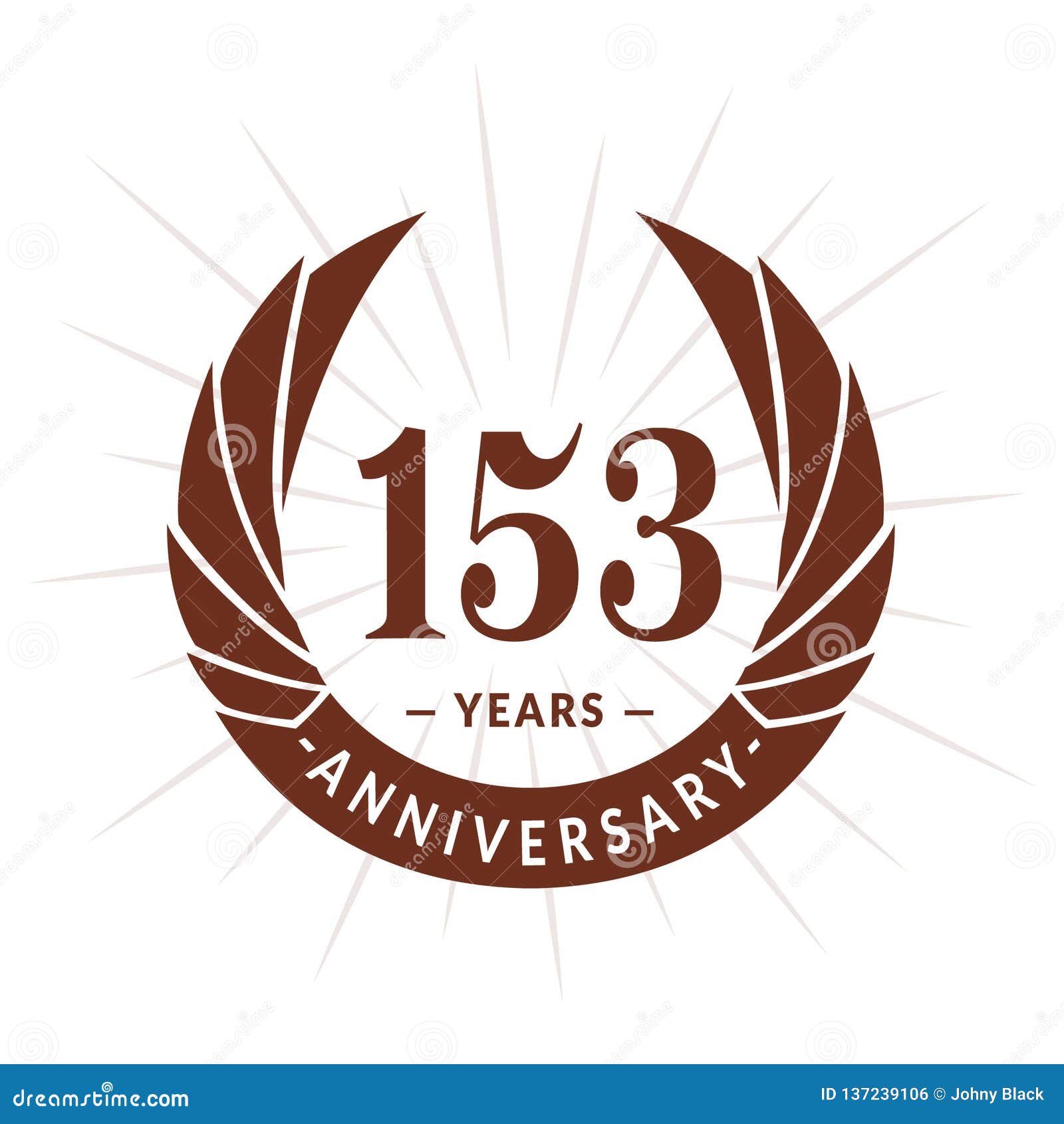 153 Years Anniversary Design Template. Elegant Anniversary Logo Design ...