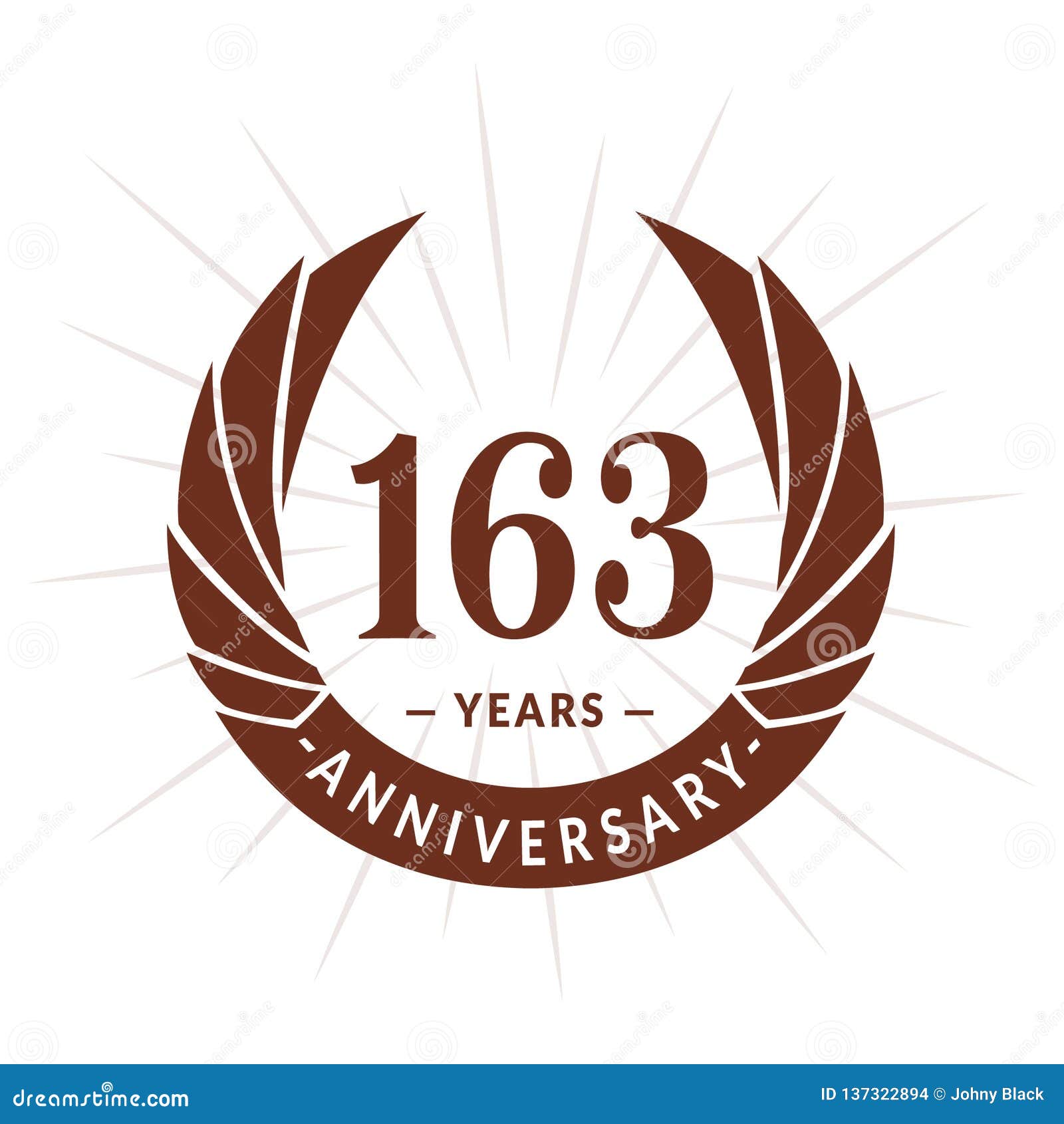 163 Years Anniversary Design Template. Elegant Anniversary Logo Design ...