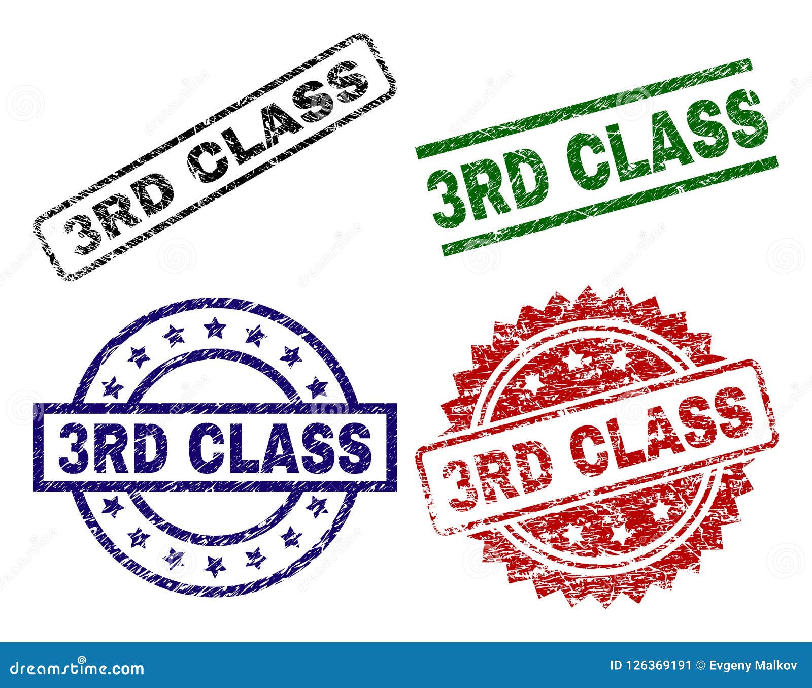 Grunge Textured 3RD CLASS Seal Stamps Stock Vector - Illustration of ...
