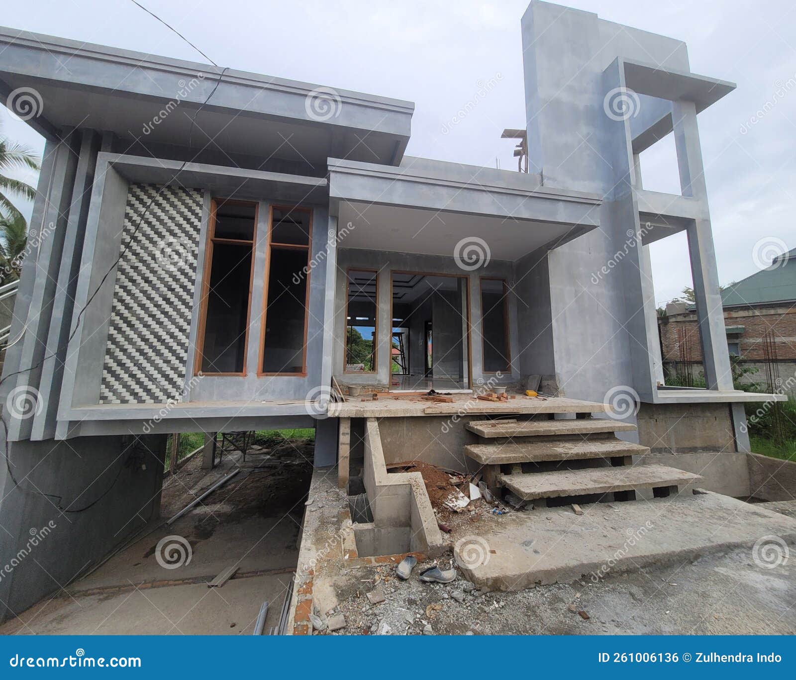 3rd Floor Basement House Design from Model Street Stock Photo - Image ...