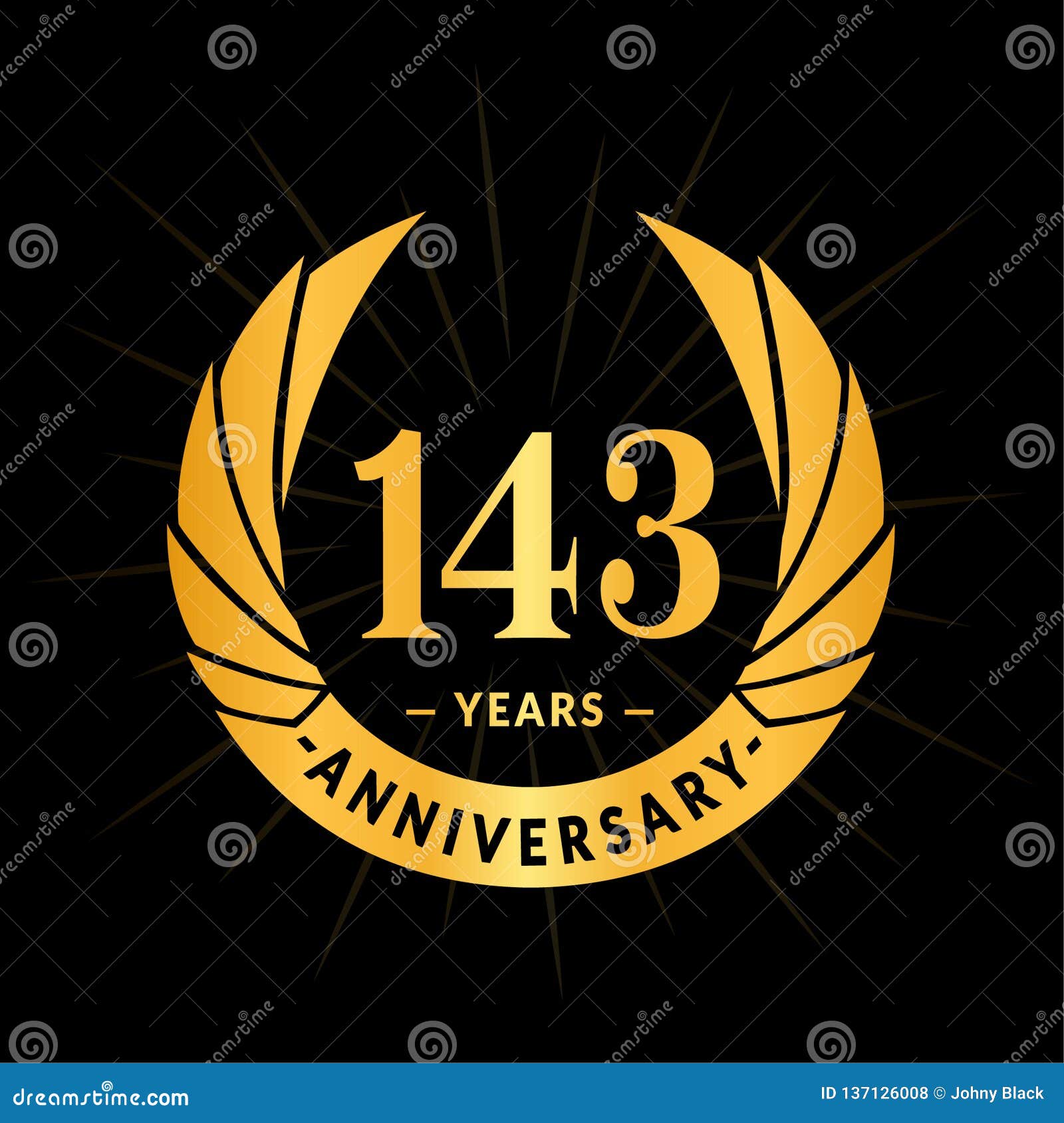 143 Years Anniversary Design Template. Elegant Anniversary Logo Design ...