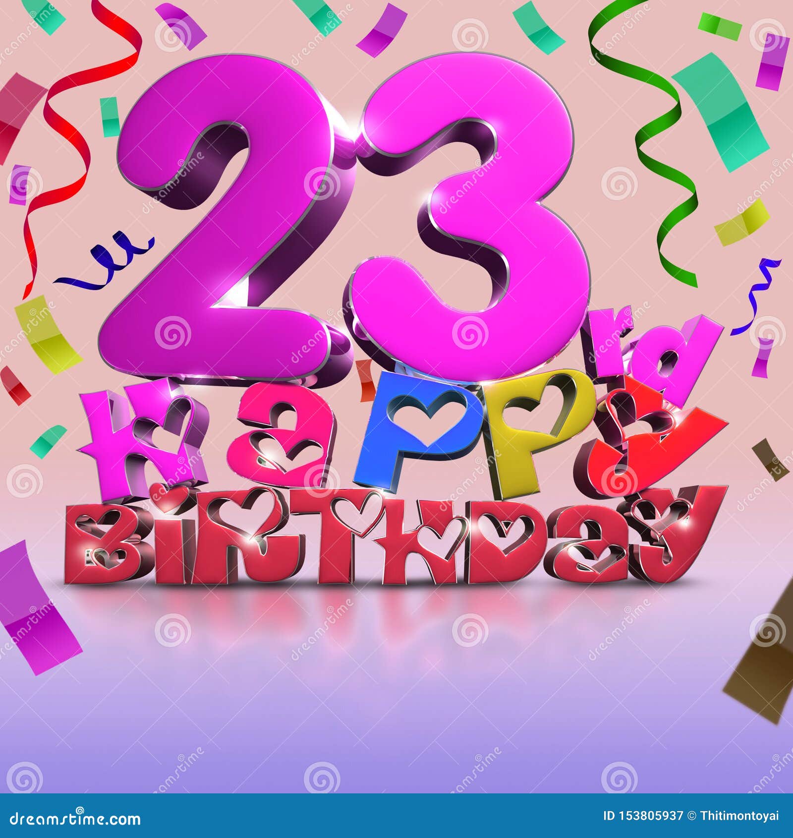23 rd Happy Birthday 3d. stock illustration. Illustration of background ...