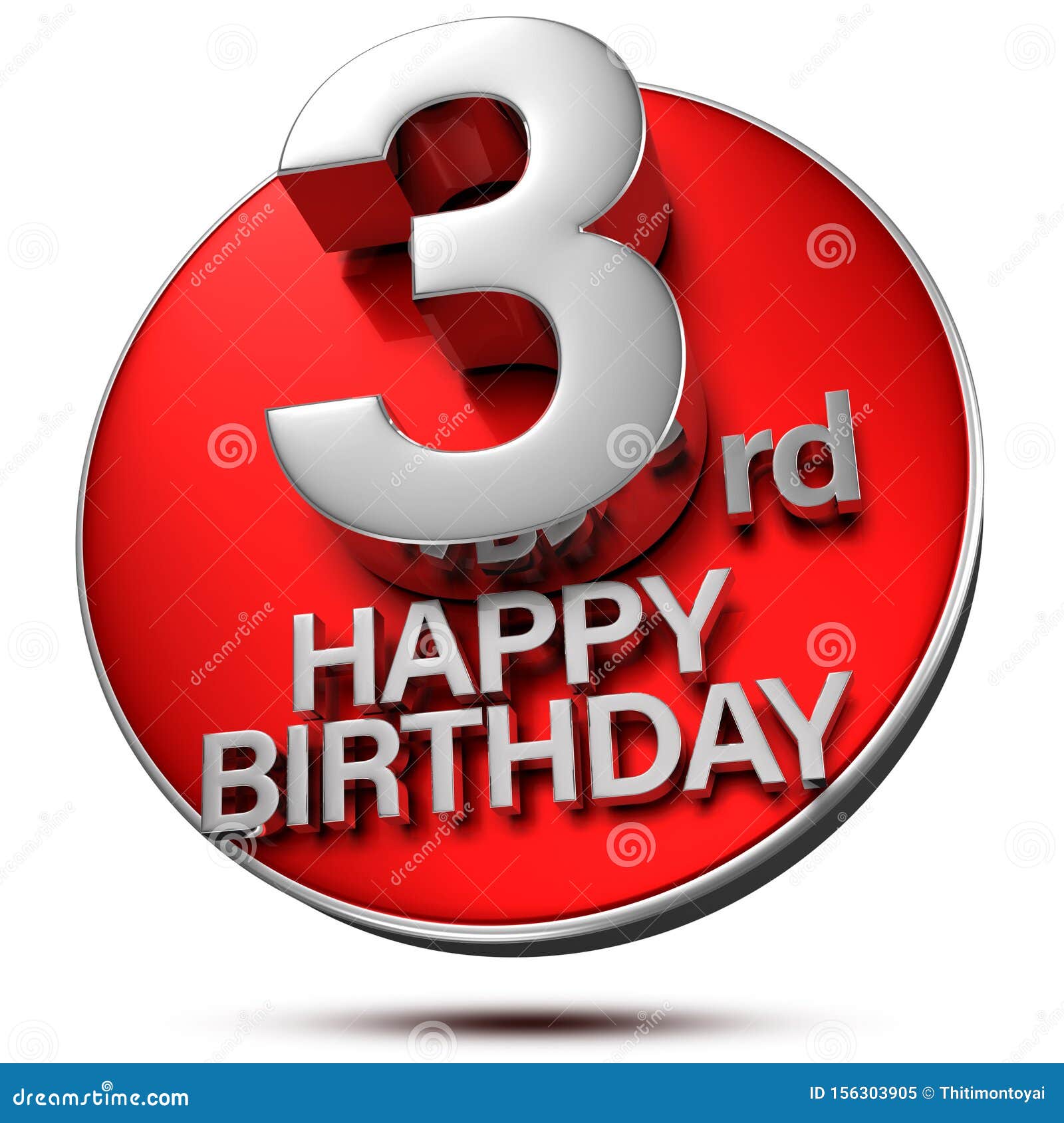 3 rd happy birthday 3d. stock illustration. Illustration of balloons ...