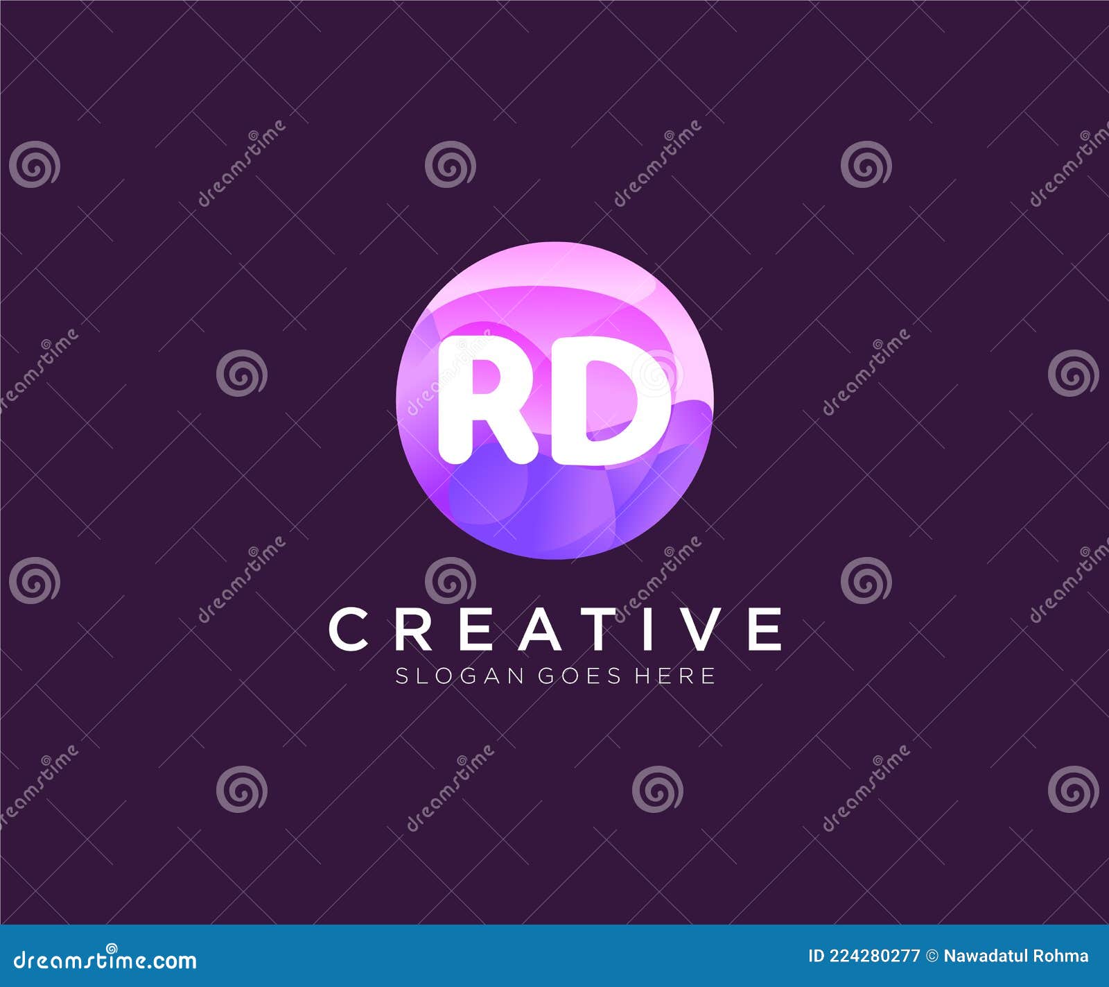 RD Initial Logo with Colorful Circle Template Vector Stock Vector ...