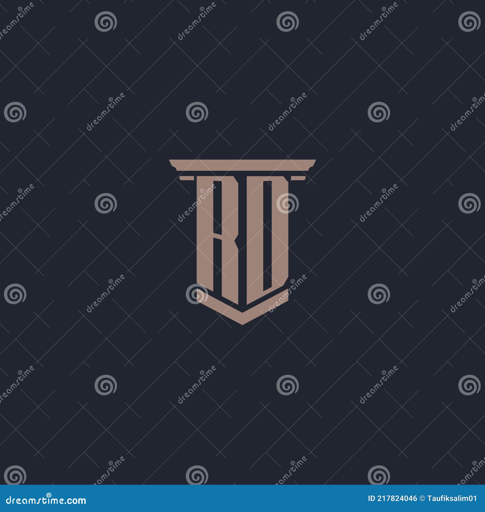RD Initial Monogram Logo with Pillar Style Design Stock Vector ...