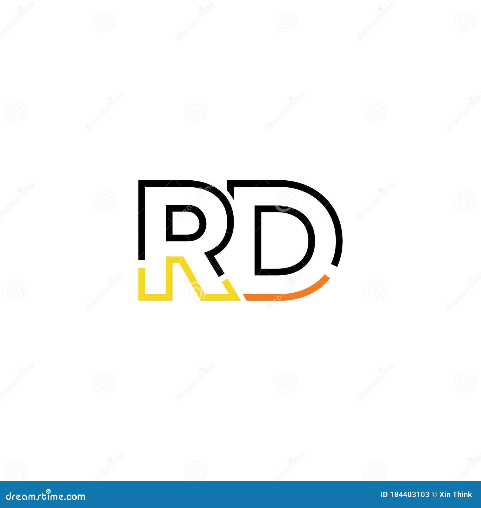 RD Letter Logo Icon Design Template Elements Stock Illustration ...