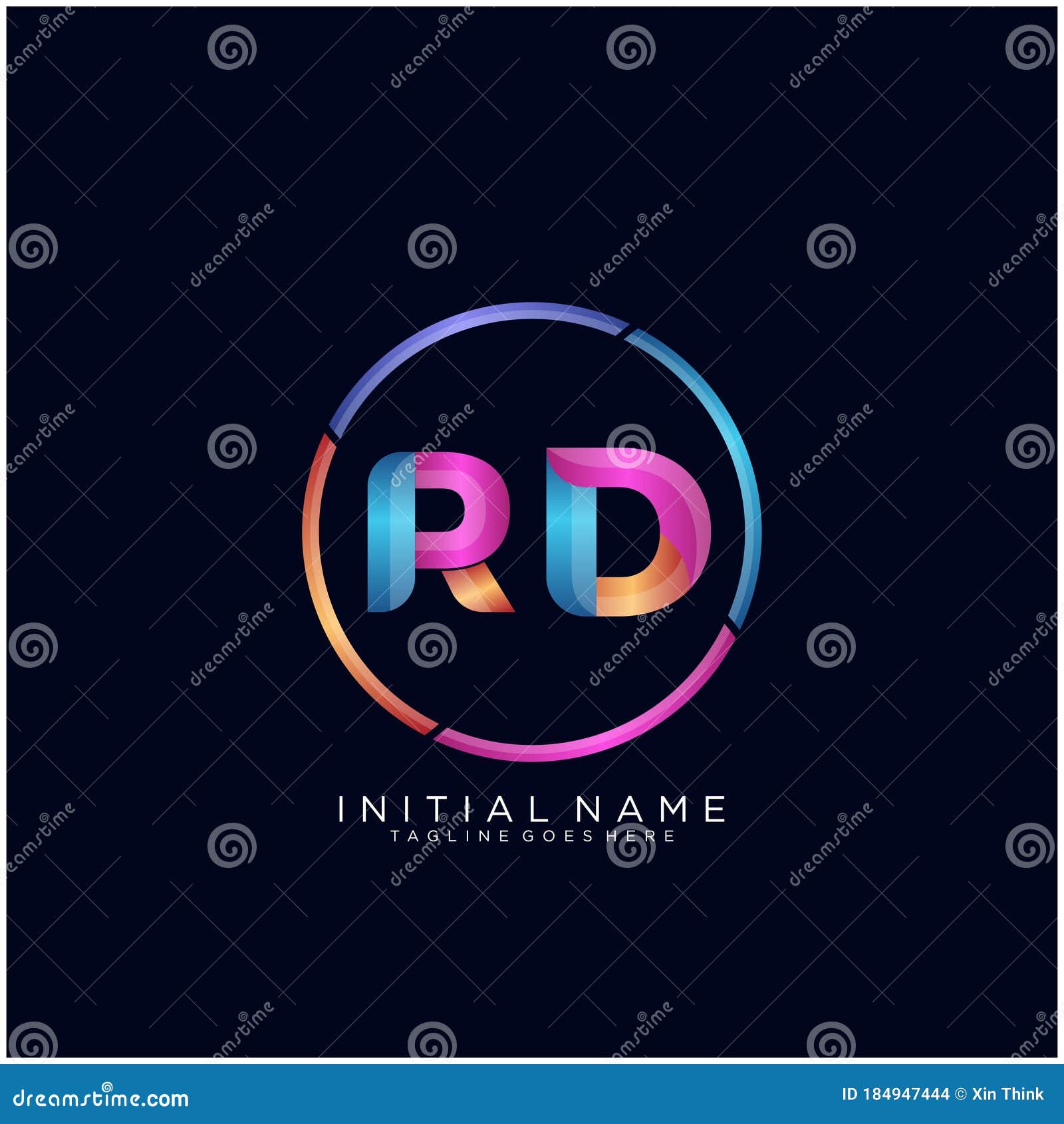 RD Letter Logo Icon Design Template Elements Stock Vector ...