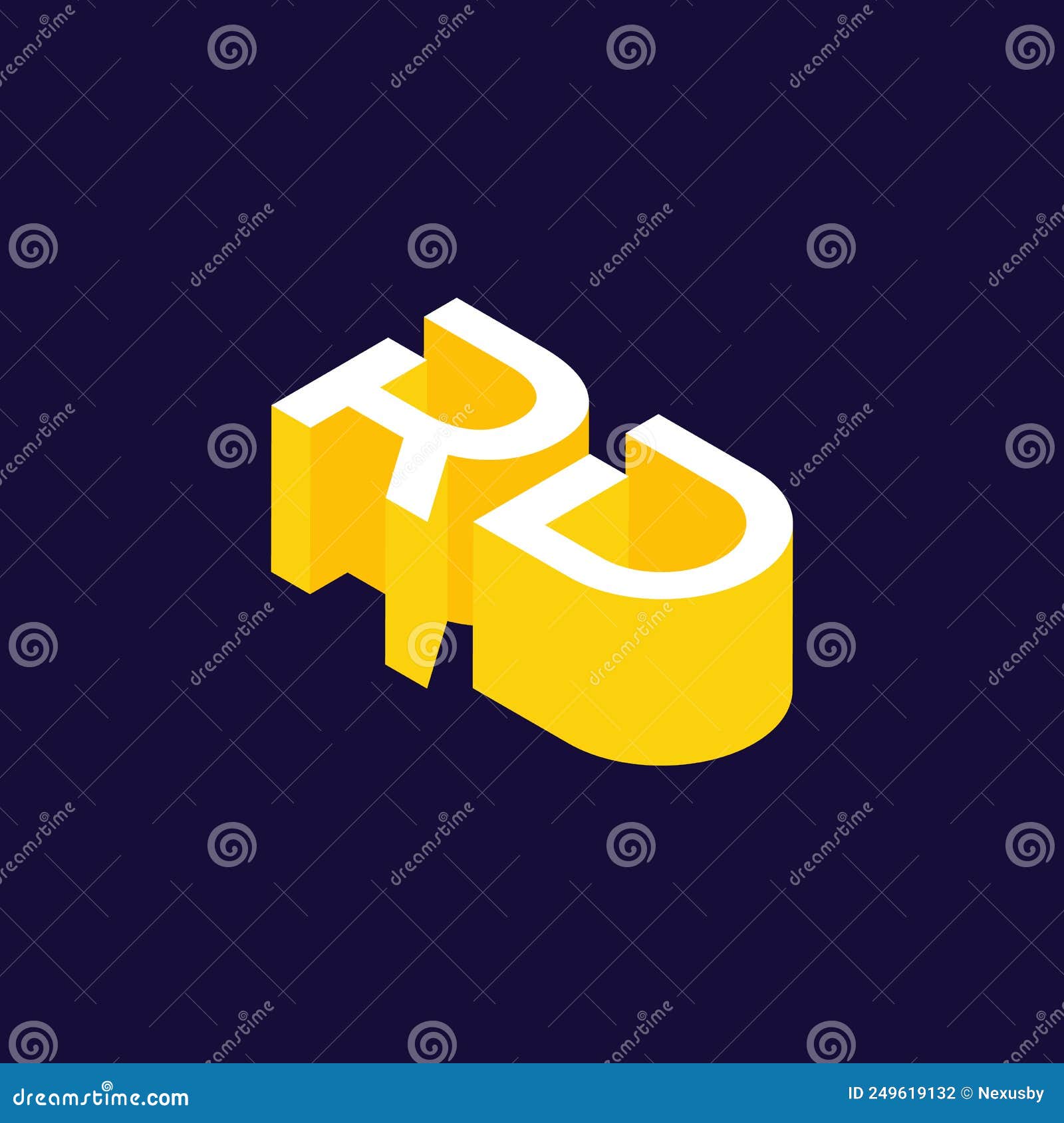 RD Logo Design with 3d Letters Stock Vector - Illustration of modern ...