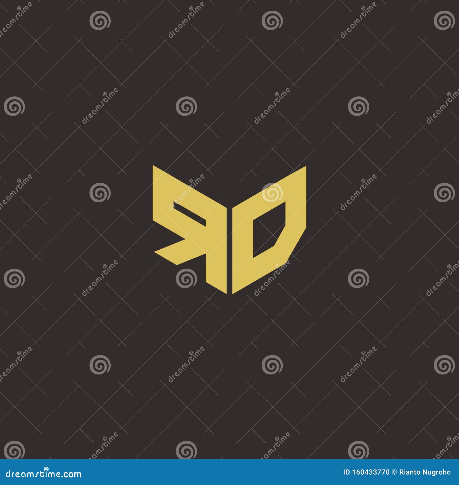 RD Logo Letter Initial Logo Designs Template with Gold and Black ...