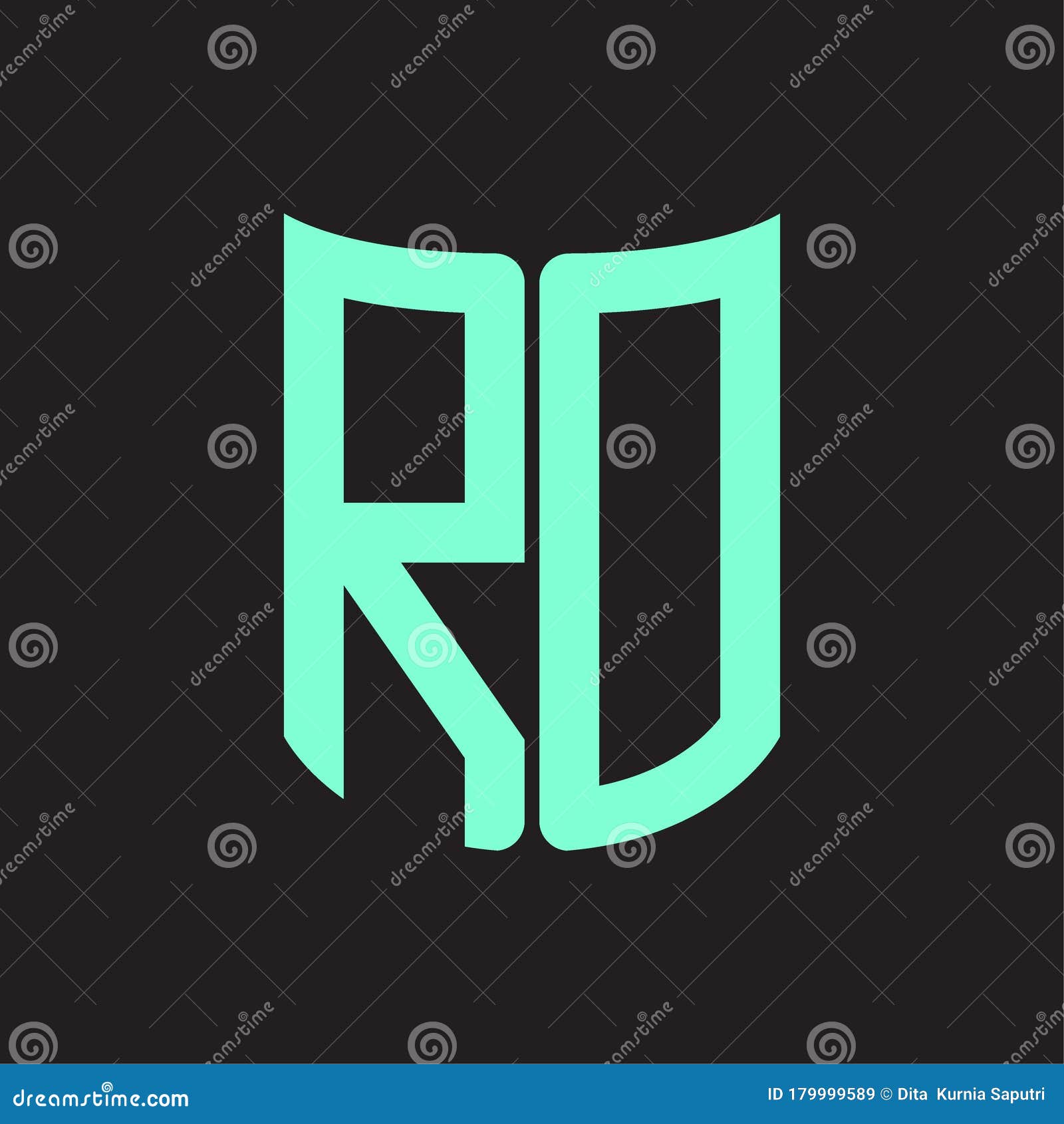 RD Logo Monogram with Ribbon Style Design Template Stock Vector ...