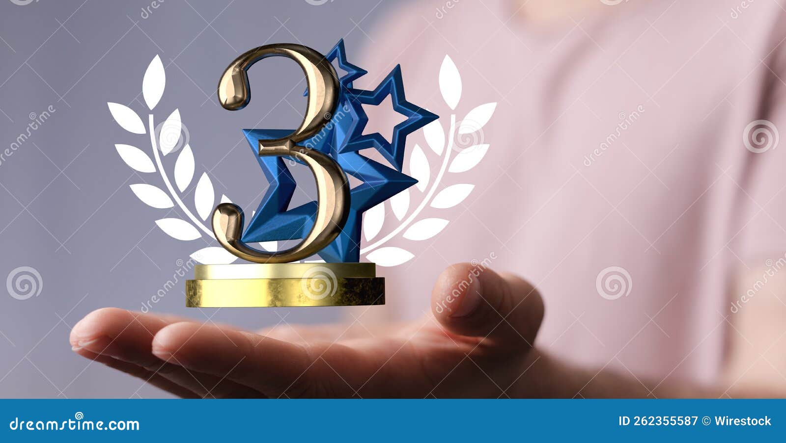 3rd Place Letter in 3D in Hand Stock Illustration - Illustration of ...