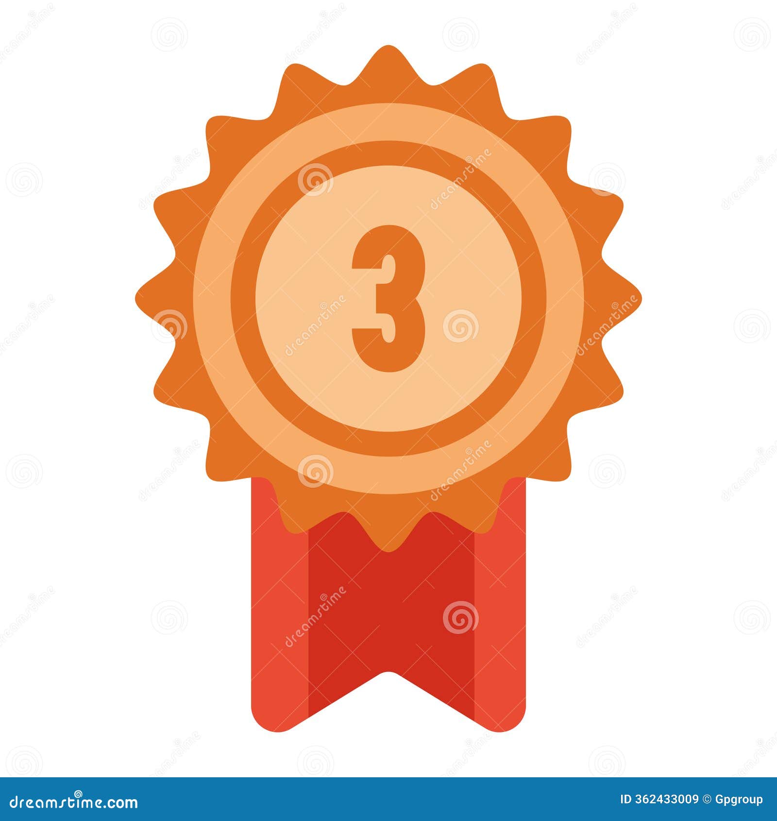 3rd place ribbon icon stock illustration. Illustration of winner ...